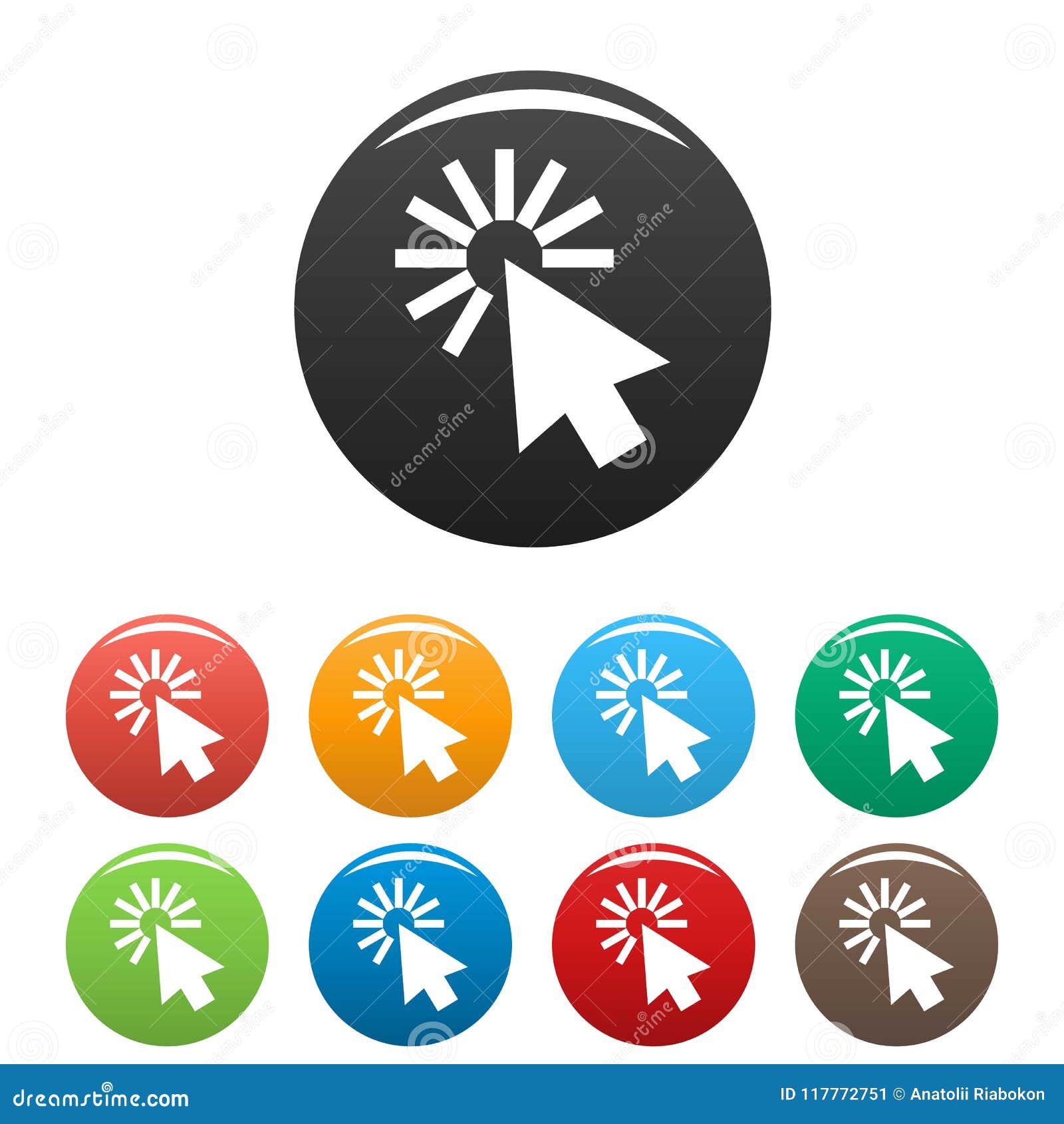 Cursor Interface Icons Set Color Vector Stock Vector - Illustration of ...