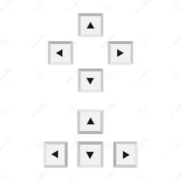 Cursor Key Layout, Four Cursor Keys (up, Down, Left and Right) Vector ...