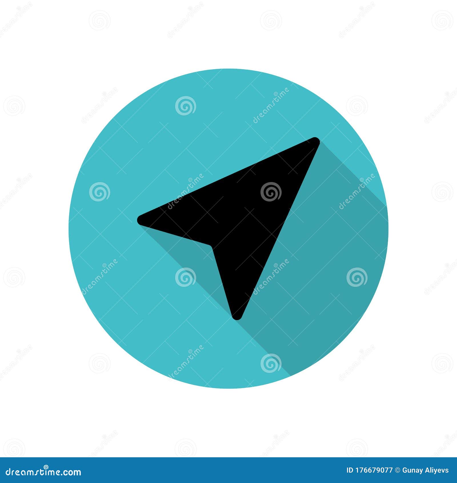 Cursor Long Shadow Icon. Simple Glyph, Flat Vector of Web Icons for Ui ...