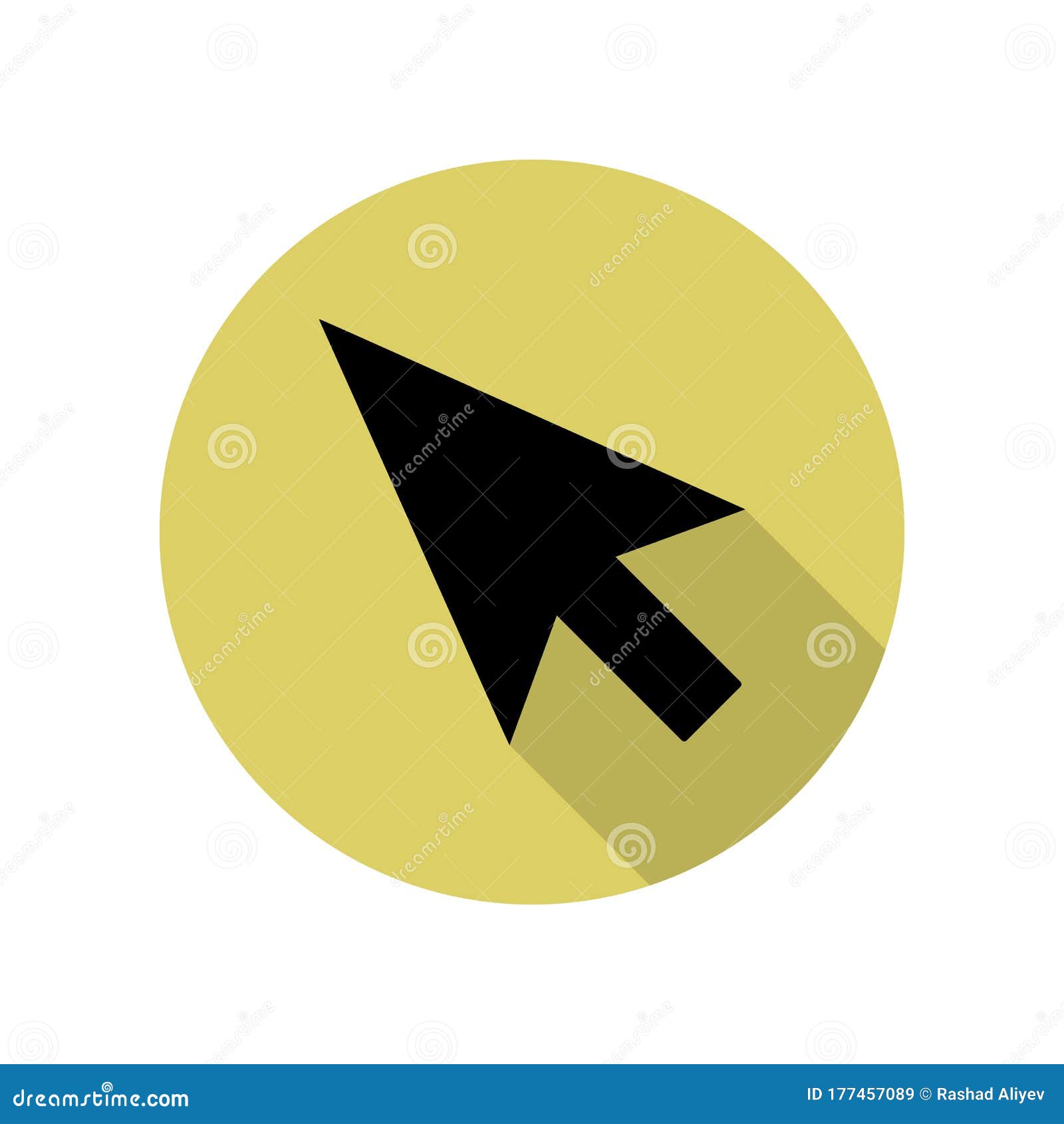 Cursor Long Shadow Icon. Simple Glyph, Flat Vector of Web Icons for Ui ...