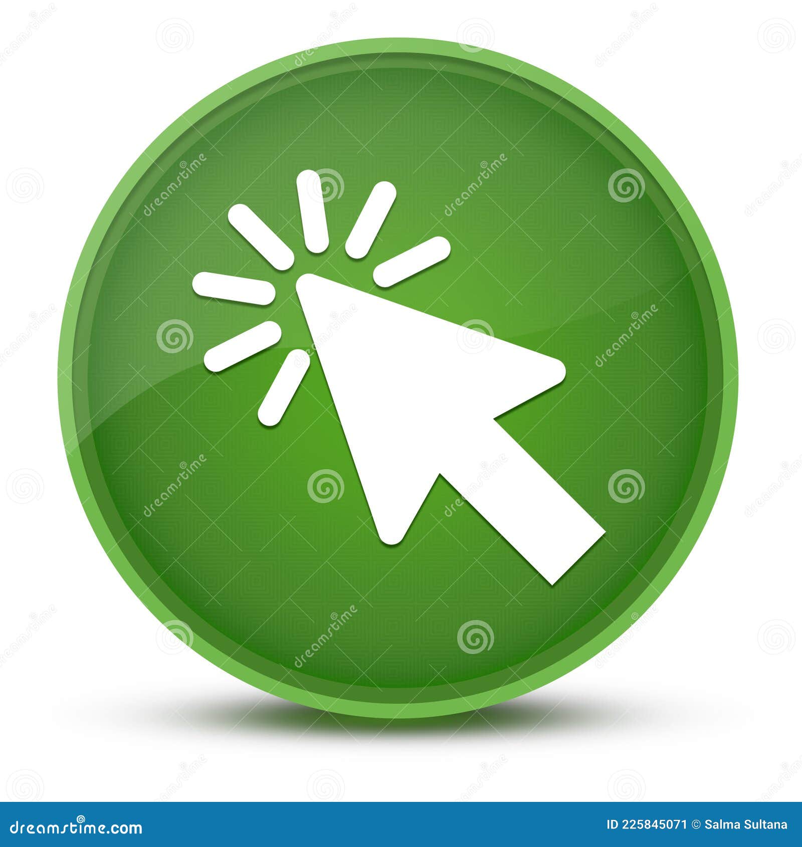 Cursor Luxurious Glossy Green Round Button Abstract Stock Illustration ...