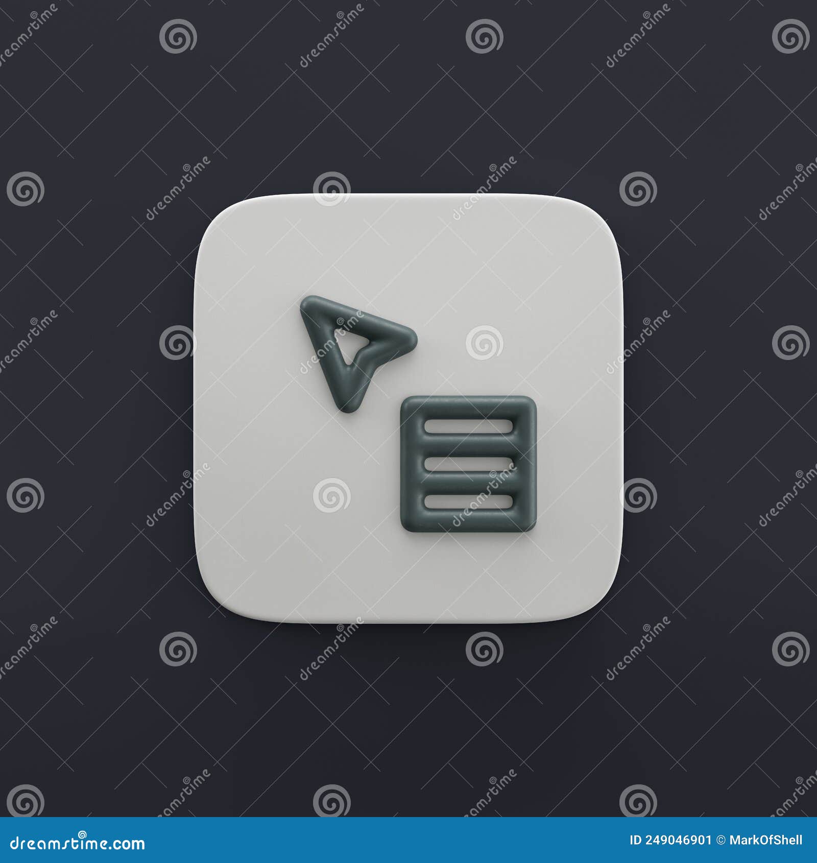 Cursor Menu 3d Icon, Outilne Design and Development Icon in Grey Color ...