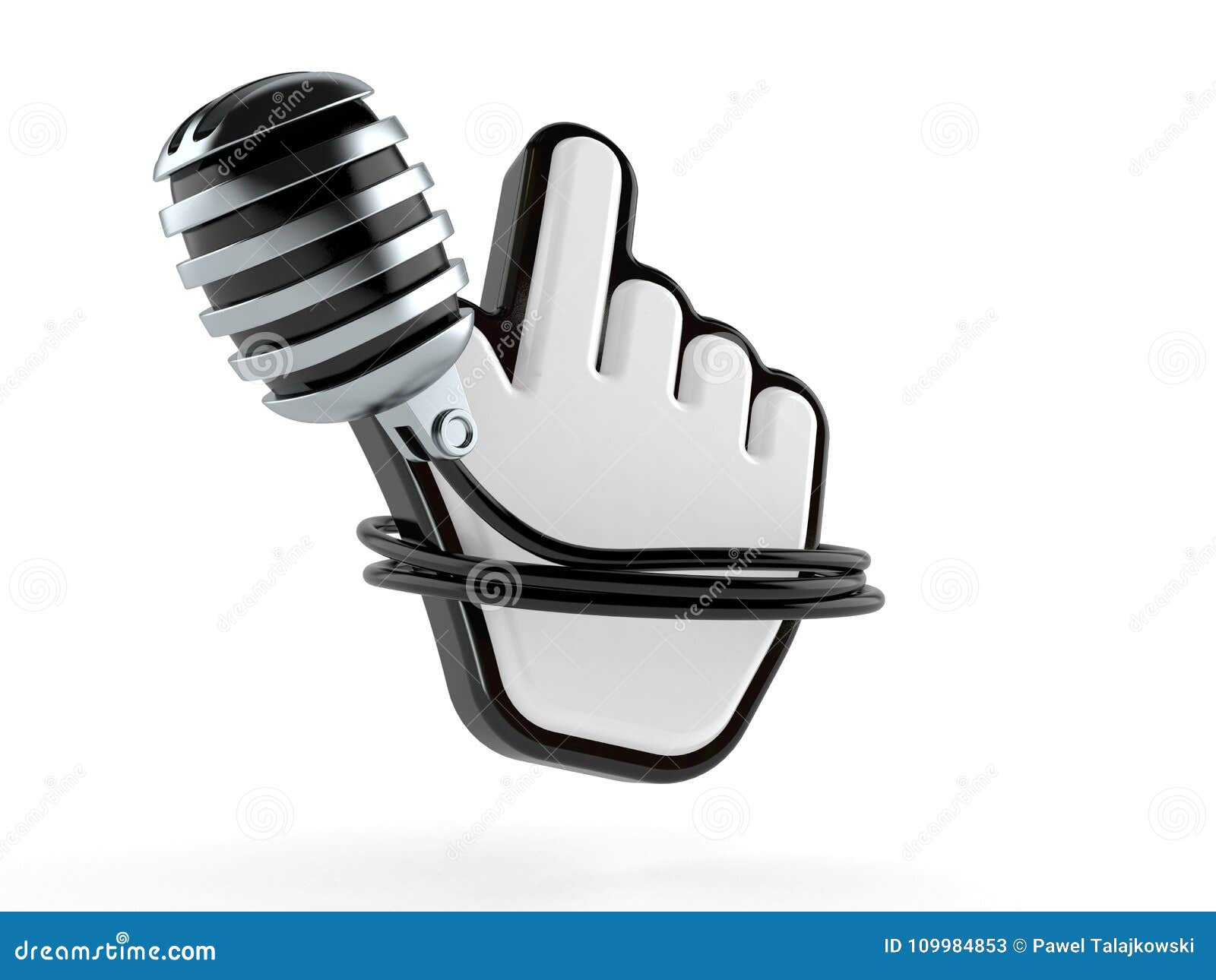 Cursor with microphone stock illustration. Illustration of white ...