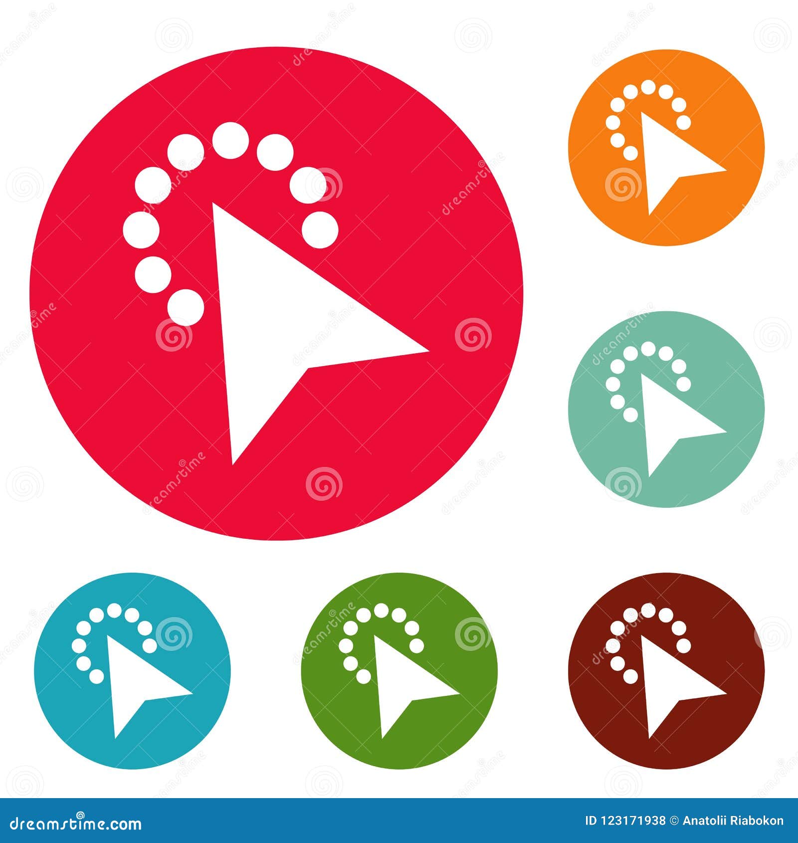 Cursor Modern Click Icons Circle Set Stock Illustration - Illustration ...