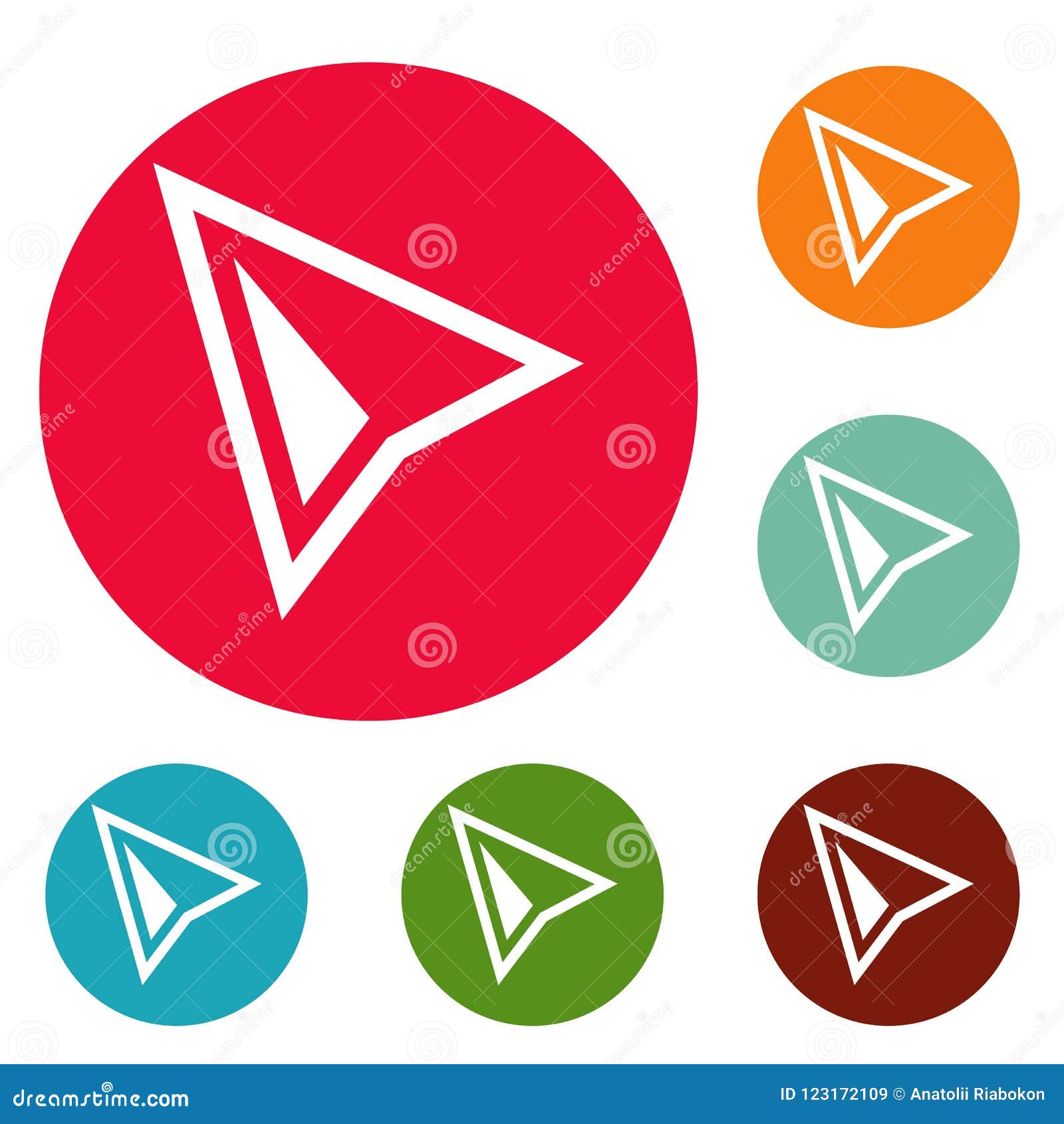 Cursor Modern Icons Circle Set Stock Illustration - Illustration of ...