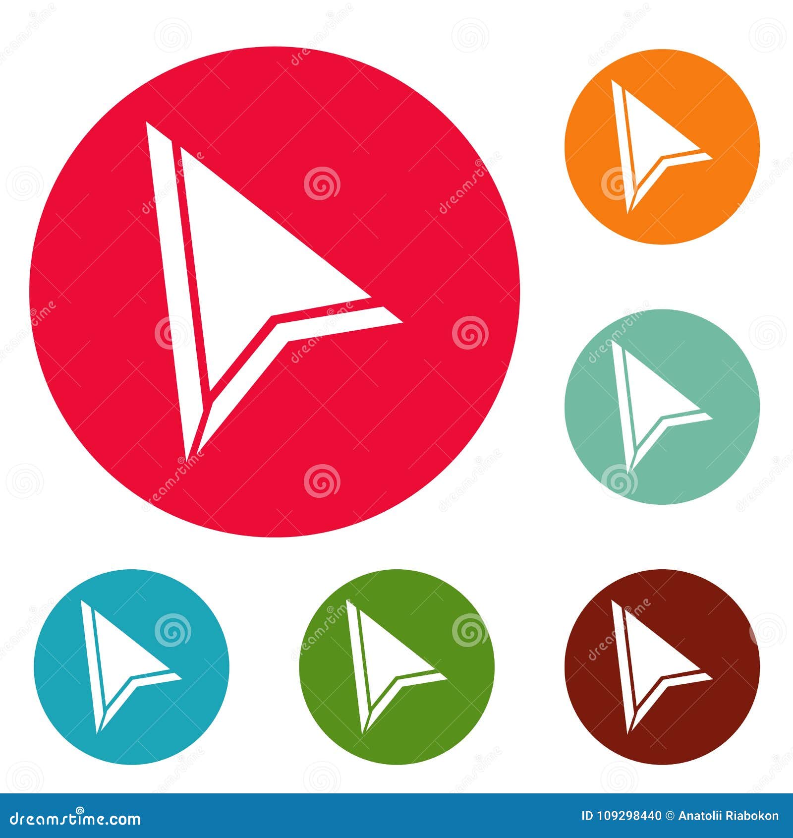 Cursor Mouse Element Icons Circle Set Vector Stock Vector ...