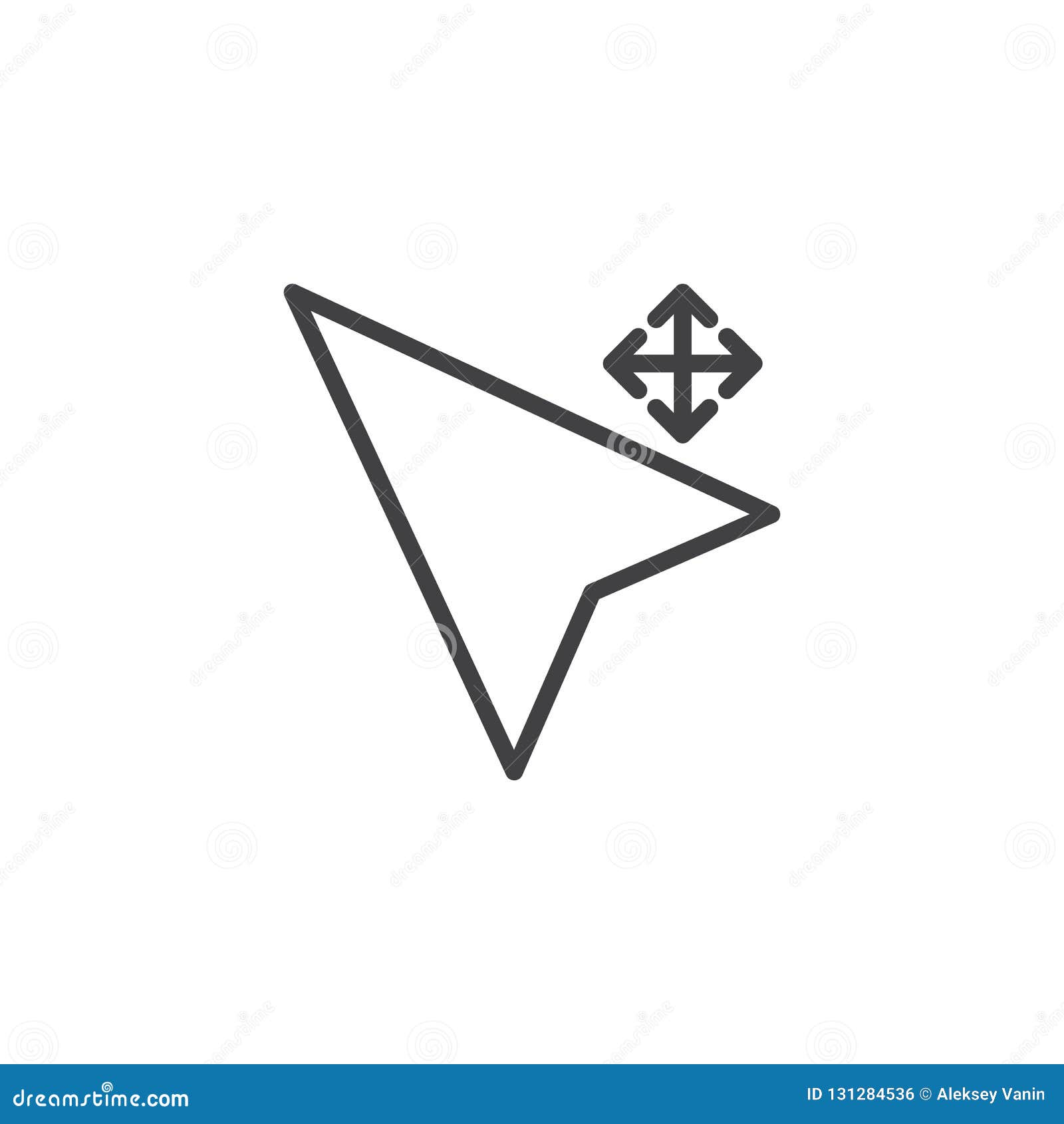 Cursor Move Arrow Button Outline Icon Stock Vector Illustration Of