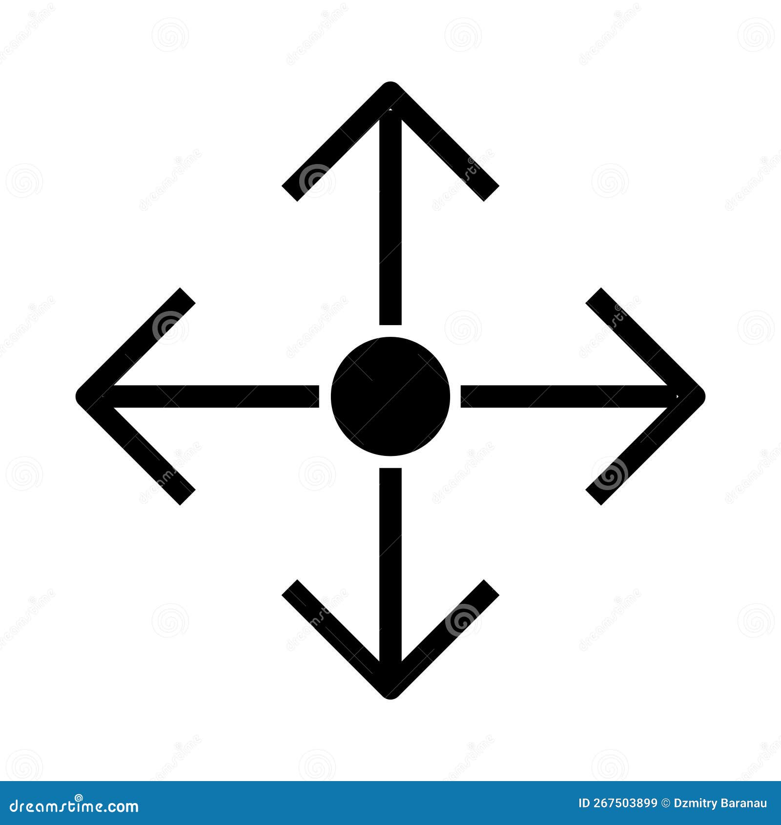 Cursor Move Icon Line Isolated on White Background. Black Flat Thin ...