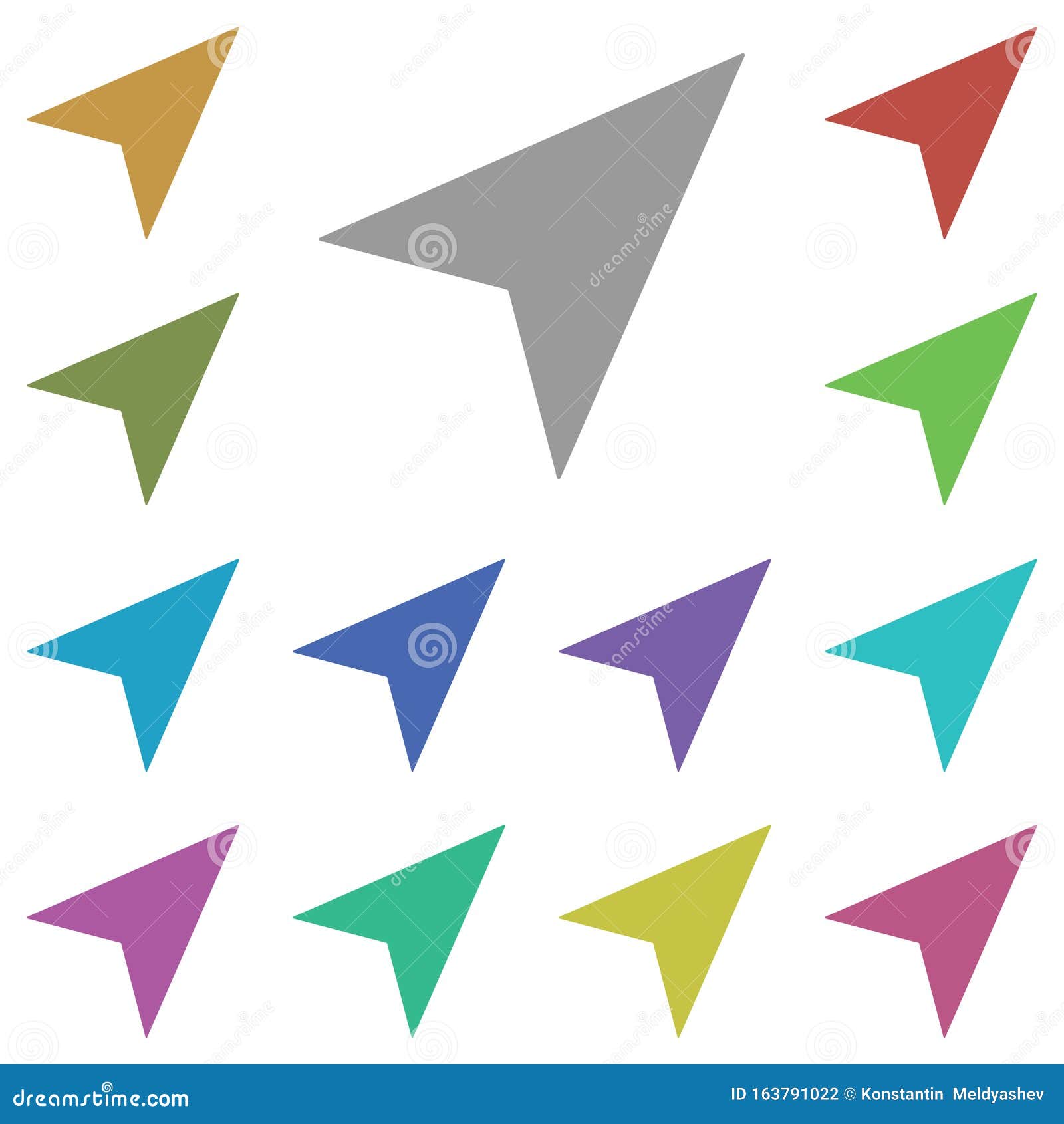 Cursor Multi Color Icon. Simple Glyph, Flat Vector of Location Icons ...