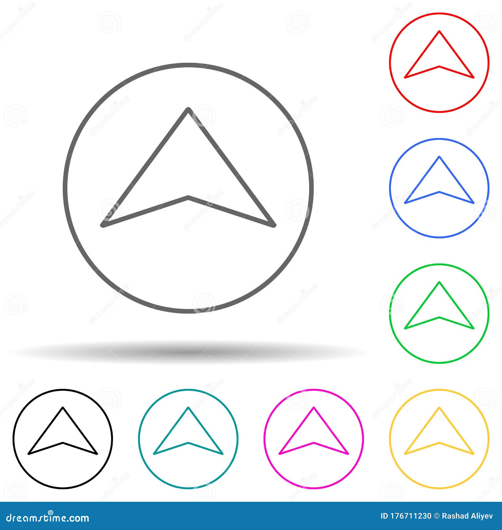 Cursor Navigator Multi Color Set Icon. Simple Thin Line, Outline Vector of Navigation Icons for ...