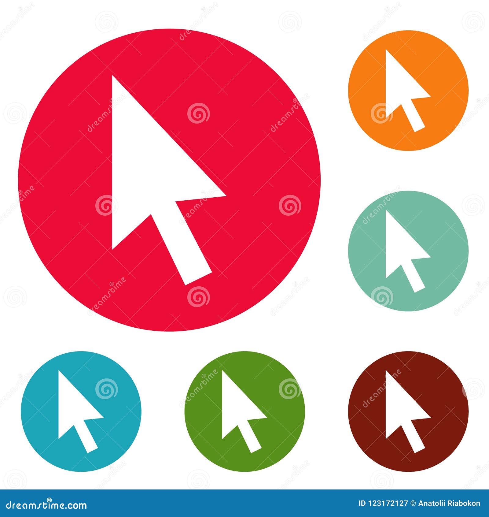 Cursor Normal Element Icons Circle Set Stock Illustration ...