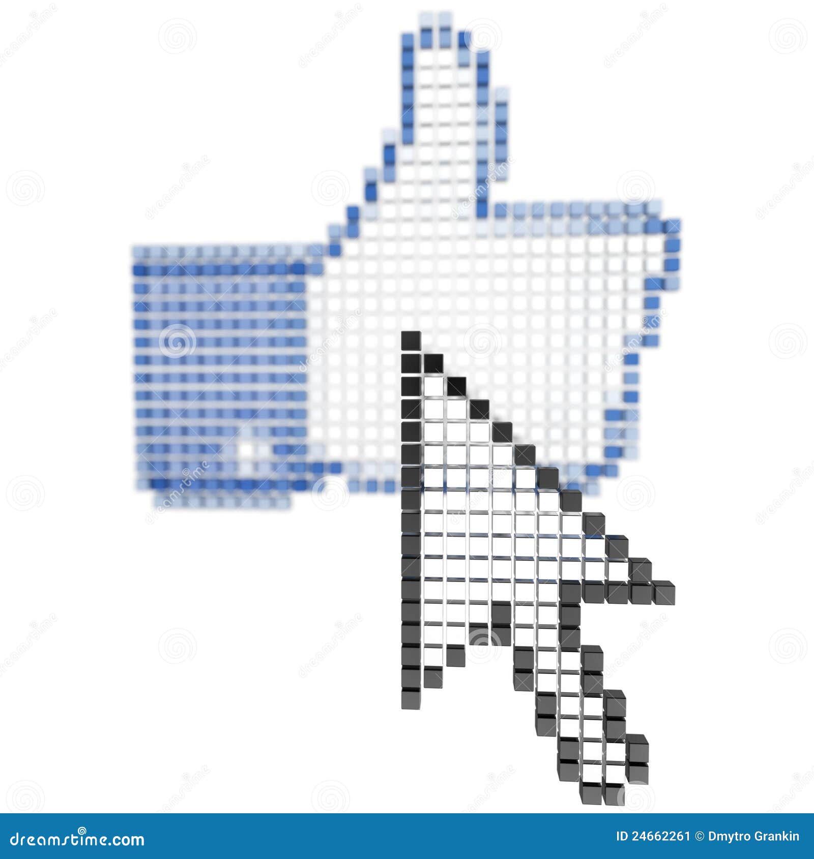 The Cursor Over an Icon Thumbs Up Isolated Stock Illustration ...