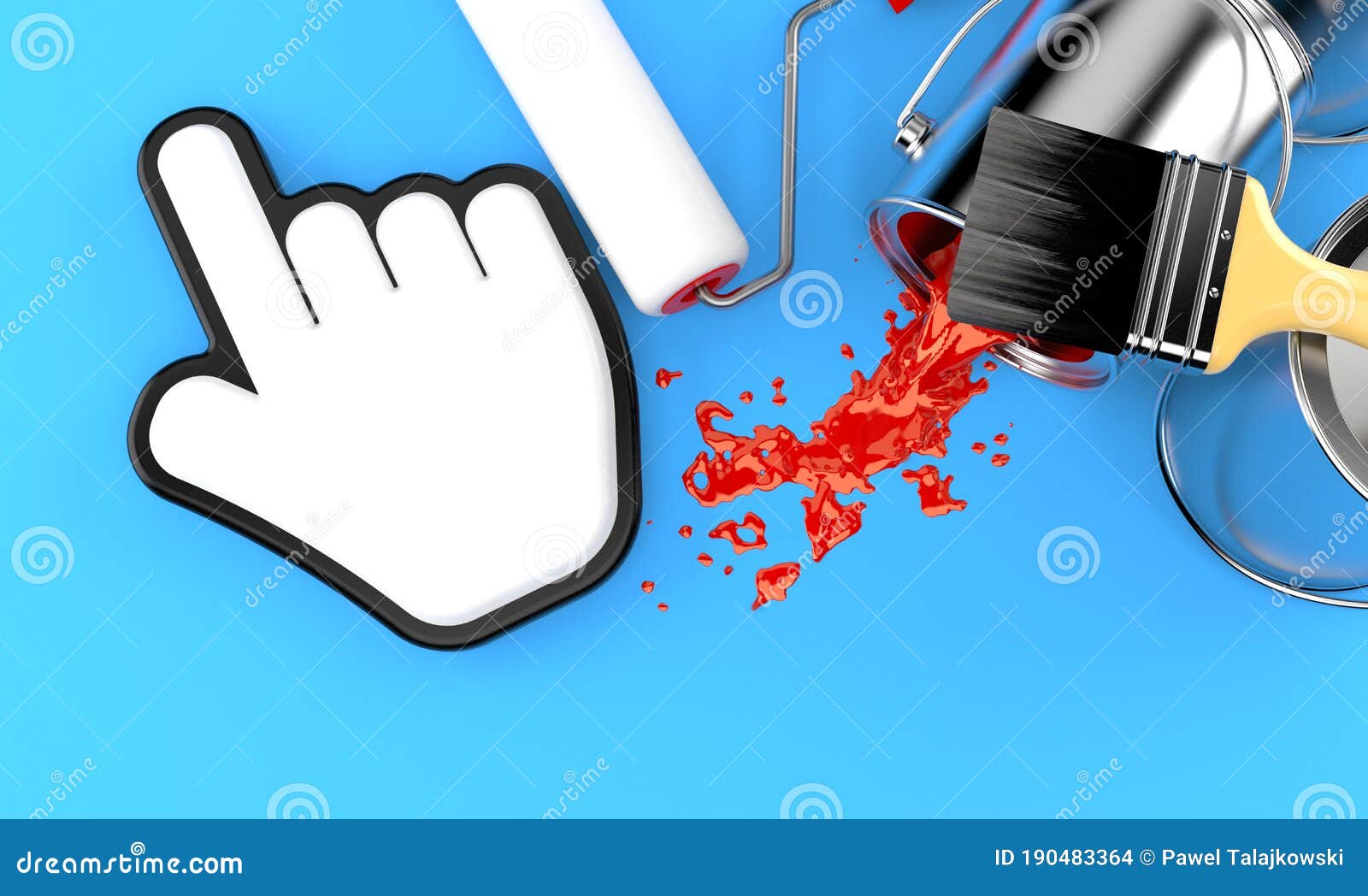Cursor with paint buckets stock illustration. Illustration of bucket ...