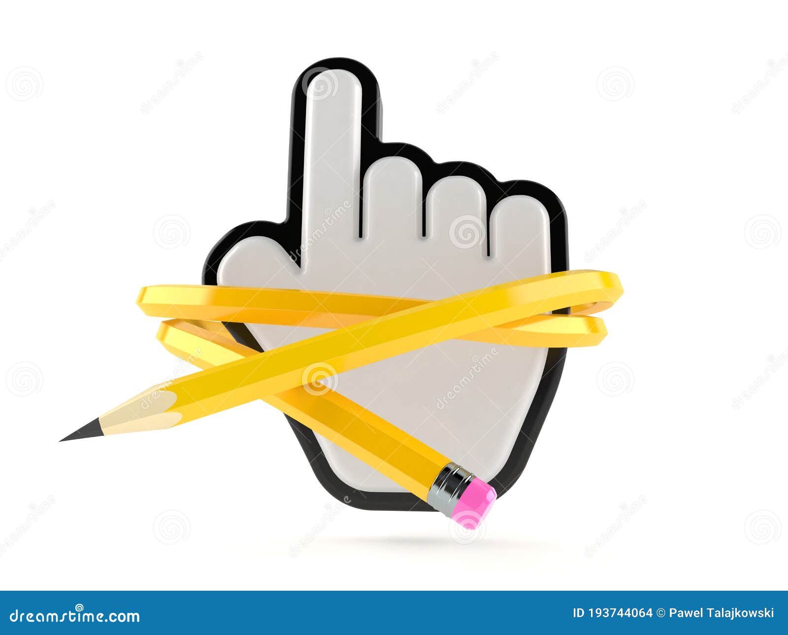 Cursor with pencil stock illustration. Illustration of isolated - 193744064