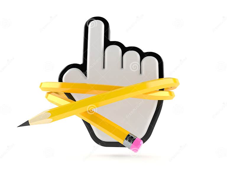 Cursor with pencil stock illustration. Illustration of isolated - 193744064