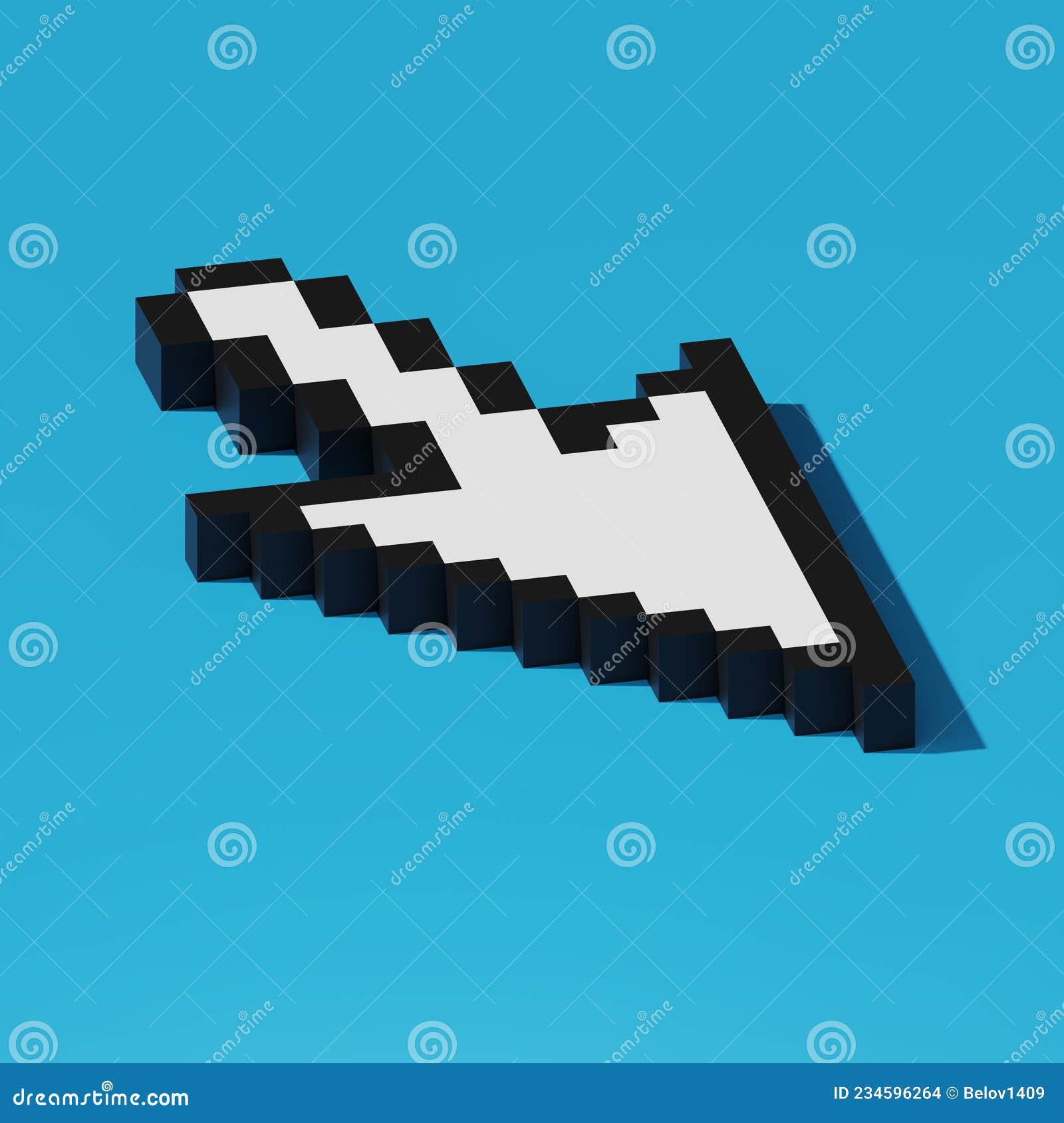 Cursor in pixel art style stock illustration. Illustration of blue ...