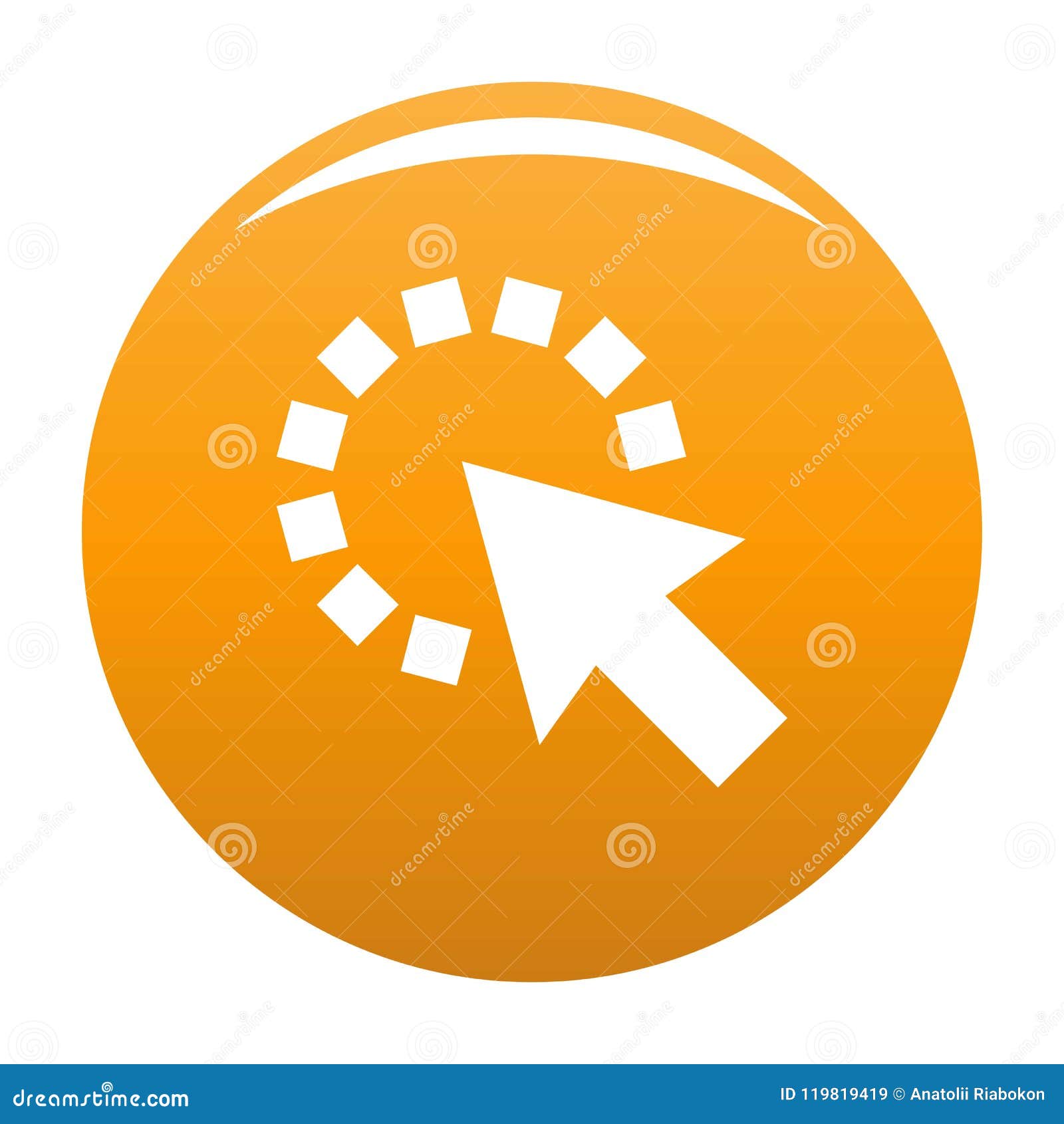 Cursor Pixel Icon Vector Orange Stock Vector - Illustration of ...