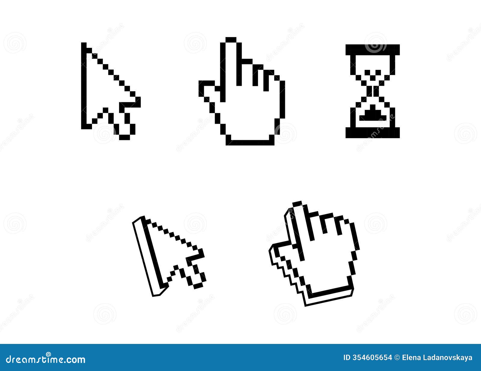 Cursor Pixel Mouse Arrow Pointer Click Icon. Stock Illustration - Illustration of ...