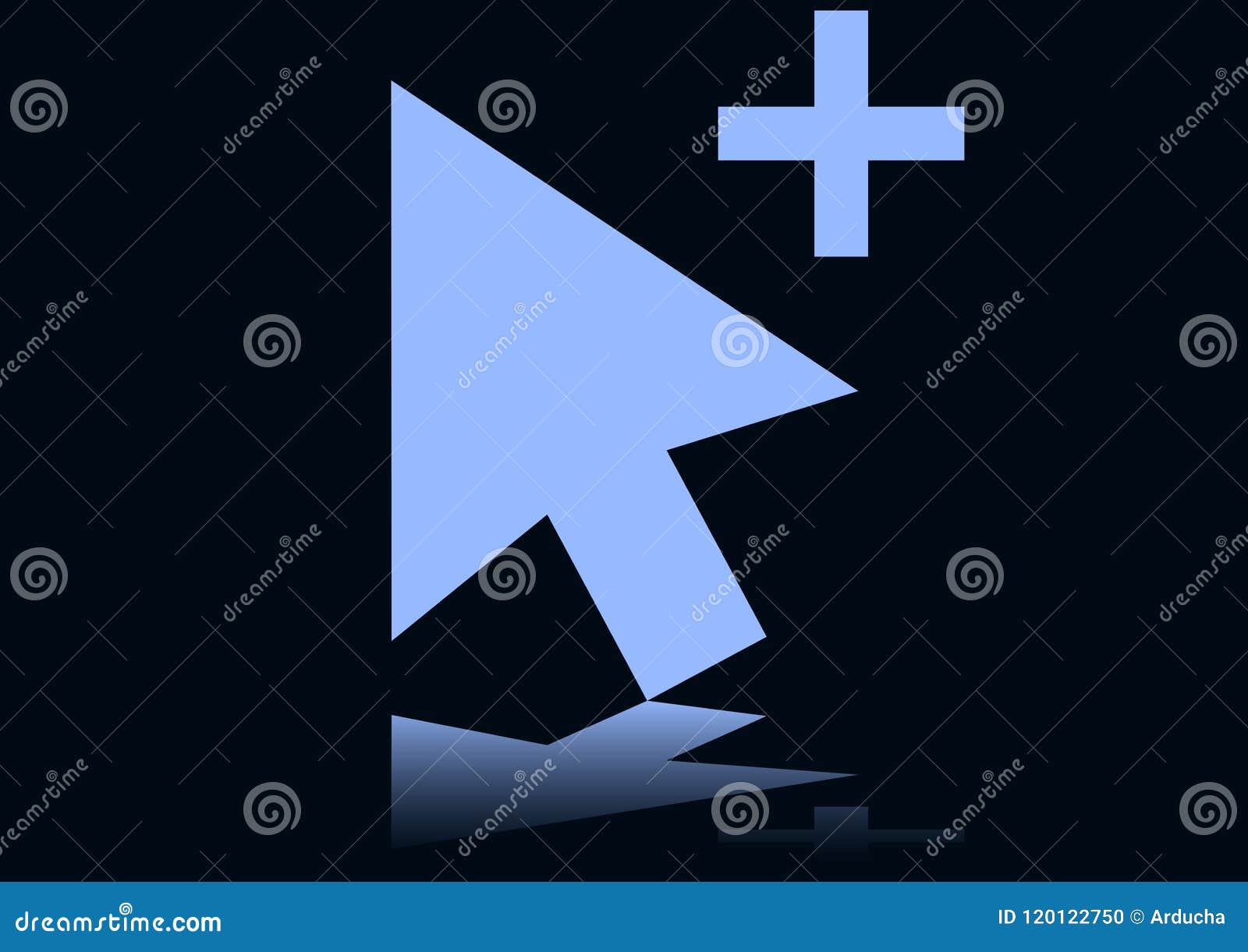 Cursor plus art tool stock vector. Illustration of icon - 120122750
