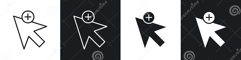 Cursor plus icon stock illustration. Illustration of arrow - 341334486