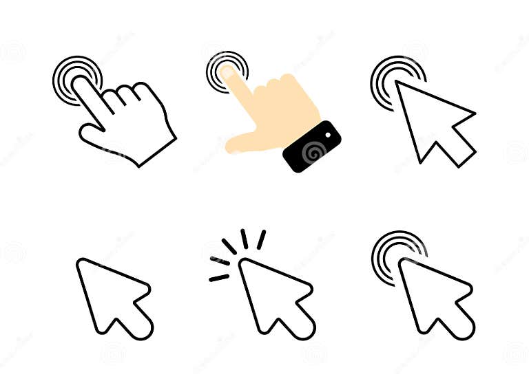 Cursor Pointer Computer Mouse Icon Cursor Click Click Cursor Stock Vector Stock Vector
