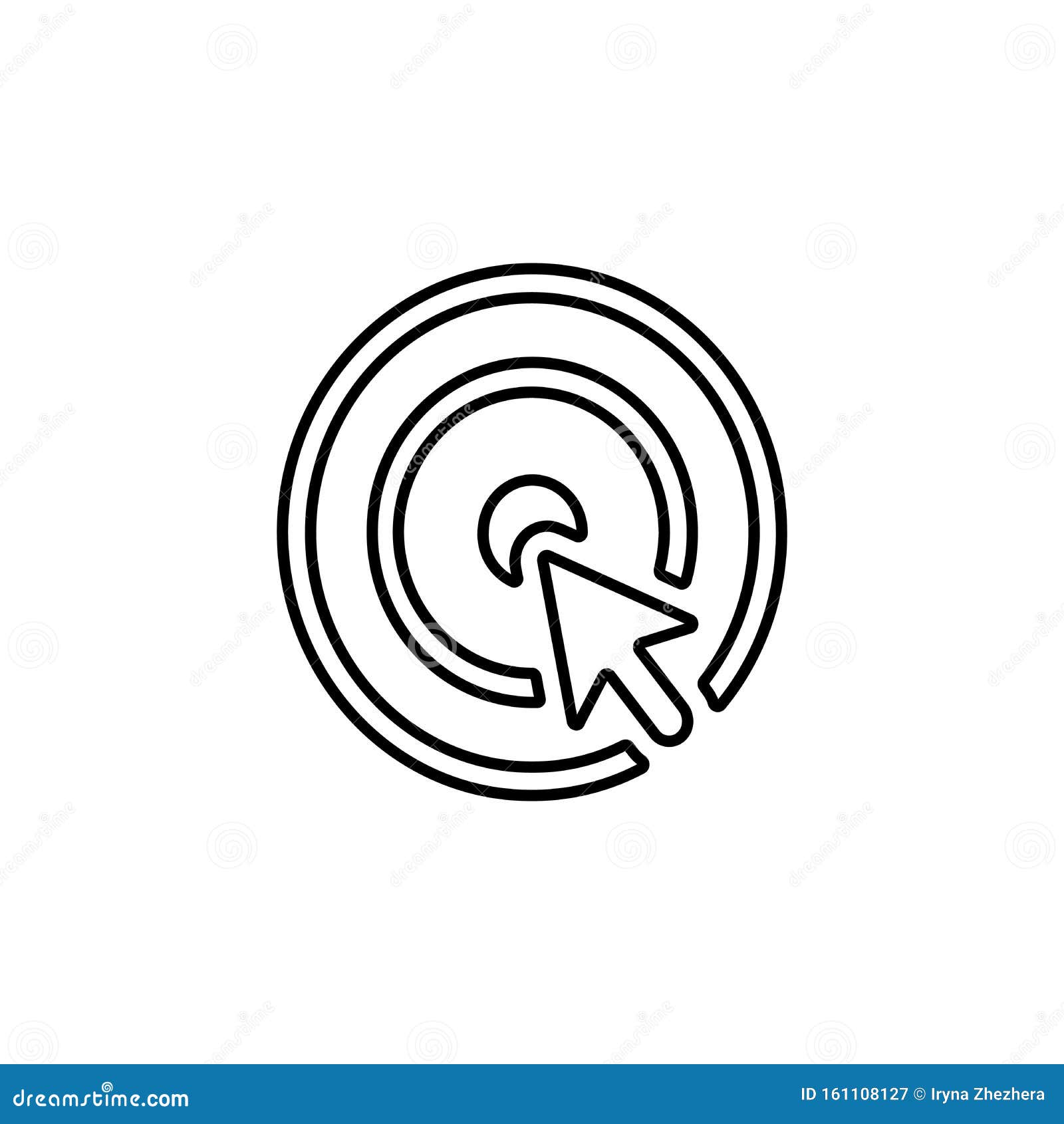 Cursor Pointer Icon. Arrow Circles Click, Press and Touch Action. Stock ...