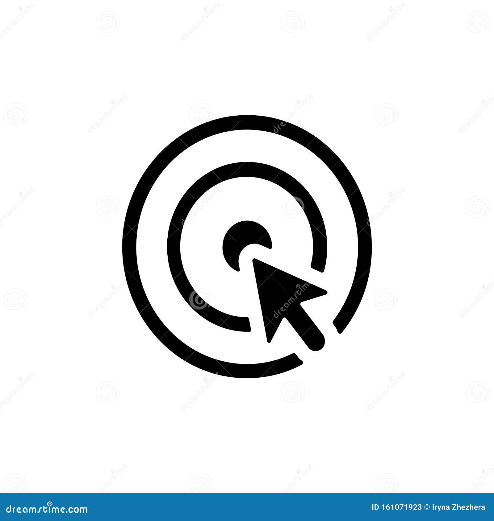 Cursor Pointer Icon. Arrow Circles Click, Press and Touch Action. Stock ...