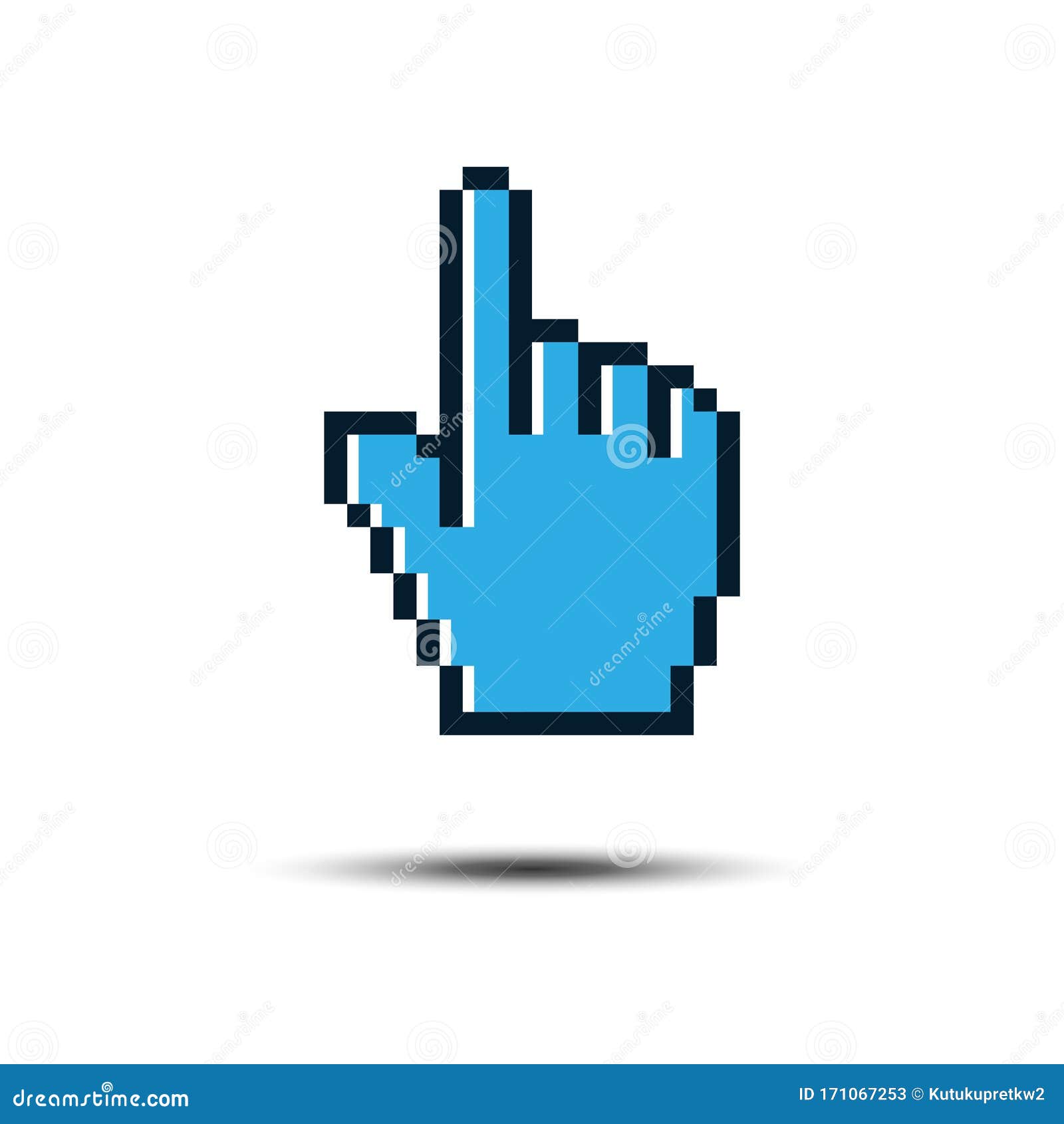 Cursor Pointer Icon Template. Click Finger Pixel Illustration Design ...