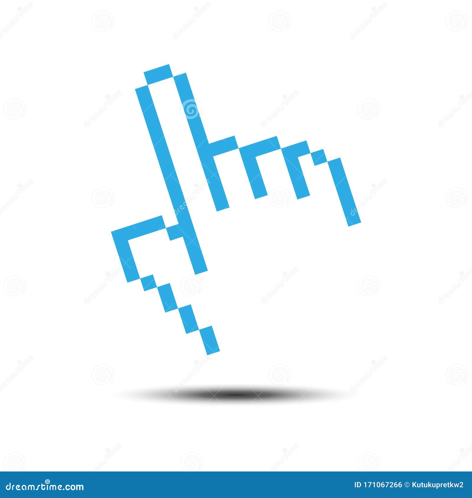 Cursor Pointer Icon Template. Click Finger Pixel Illustration Design ...
