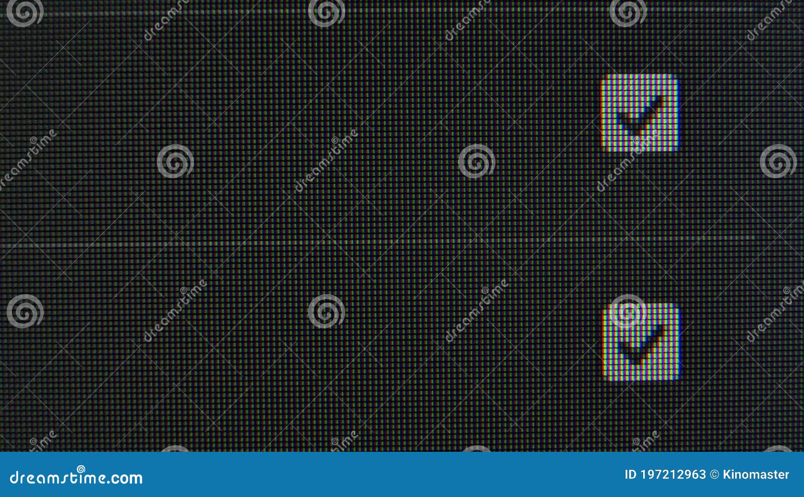 The Cursor Pointing Arrow Moves Around the Screen of Check Box. LCD ...