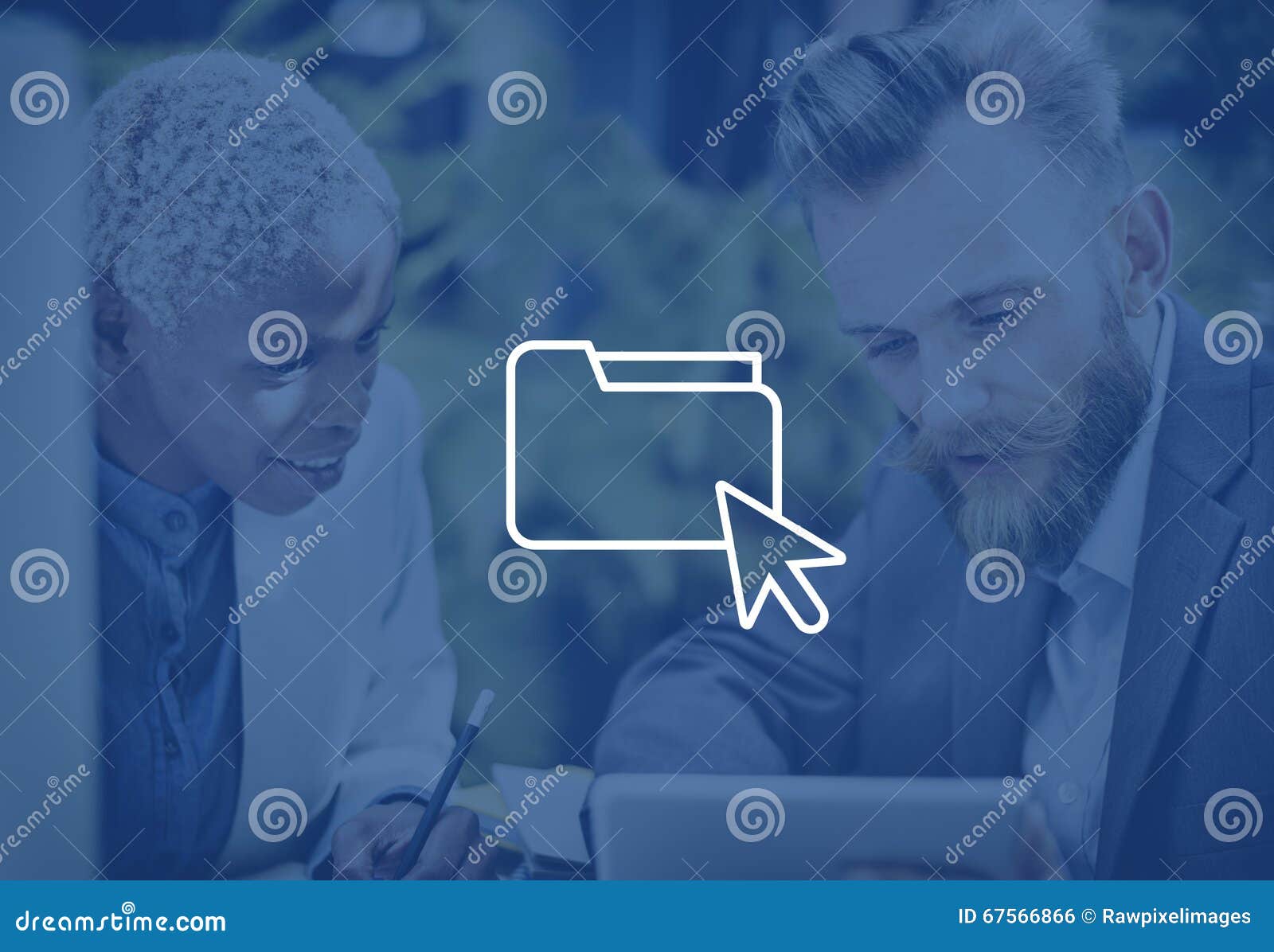 Cursor Pointing Click Folder Icon Concept Stock Photo - Image of ...