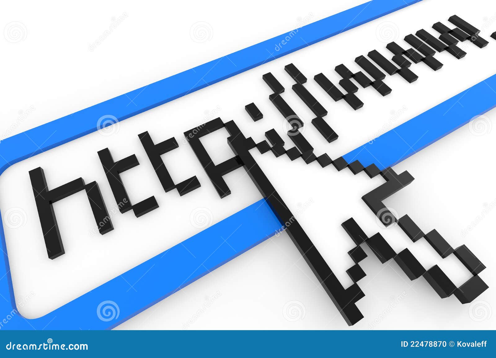 Cursor Pointing at Http Www Text. Internet Concept Stock Illustration ...
