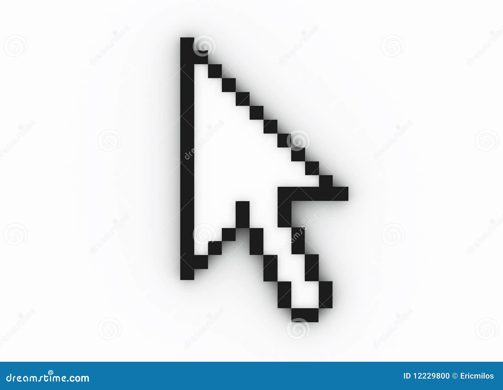 Cursor preto do rato 3d ilustração stock. Ilustração de seta - 12229800