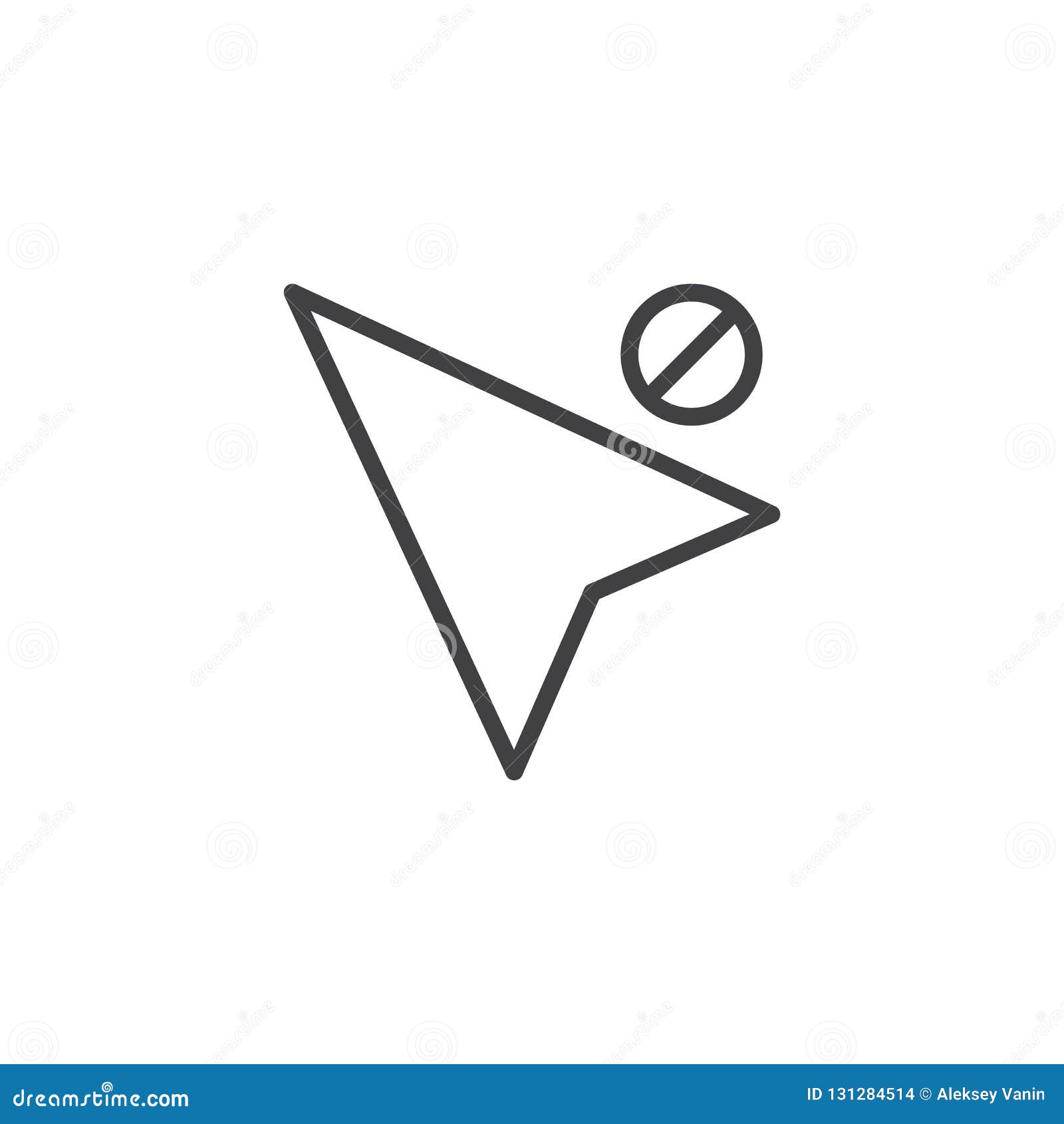 Cursor Prohibited Outline Icon Stock Vector - Illustration of error, sign: 131284514