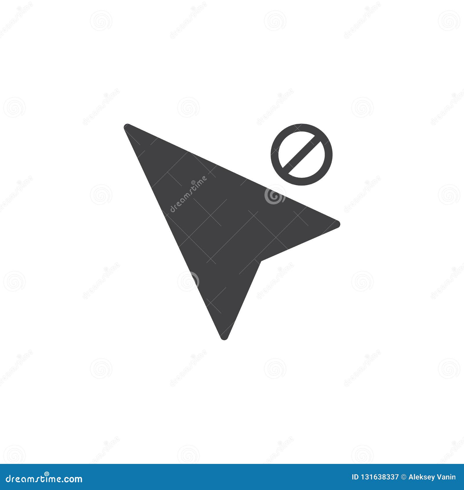 Cursor Prohibited Vector Icon Stock Vector - Illustration of pixel ...