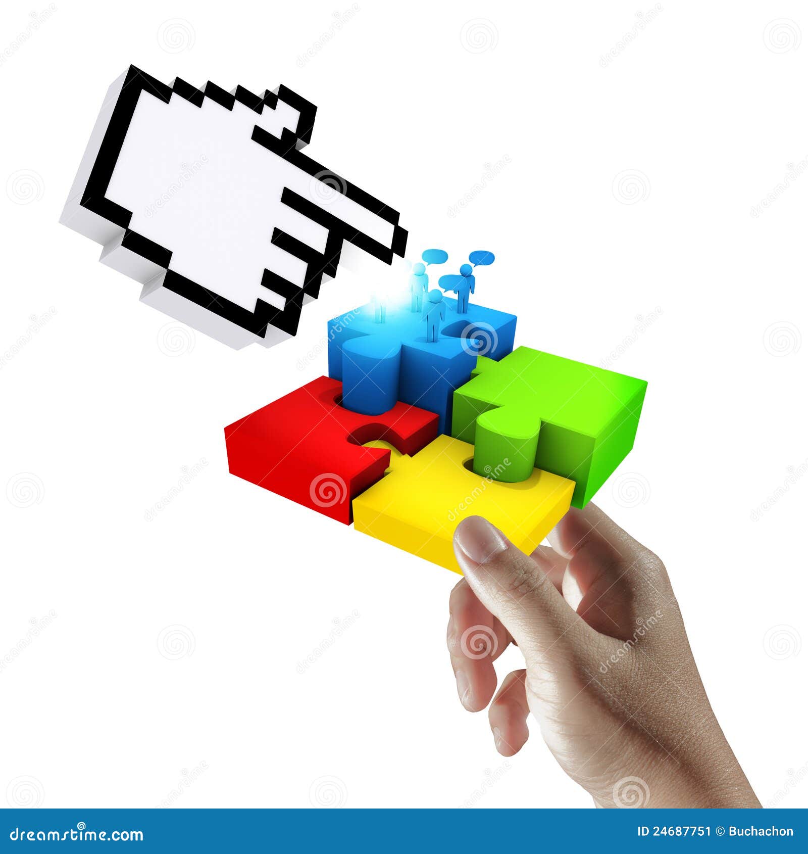 Cursor Que Aponta Em Terminar O Enigma Imagem de Stock - Imagem de ...