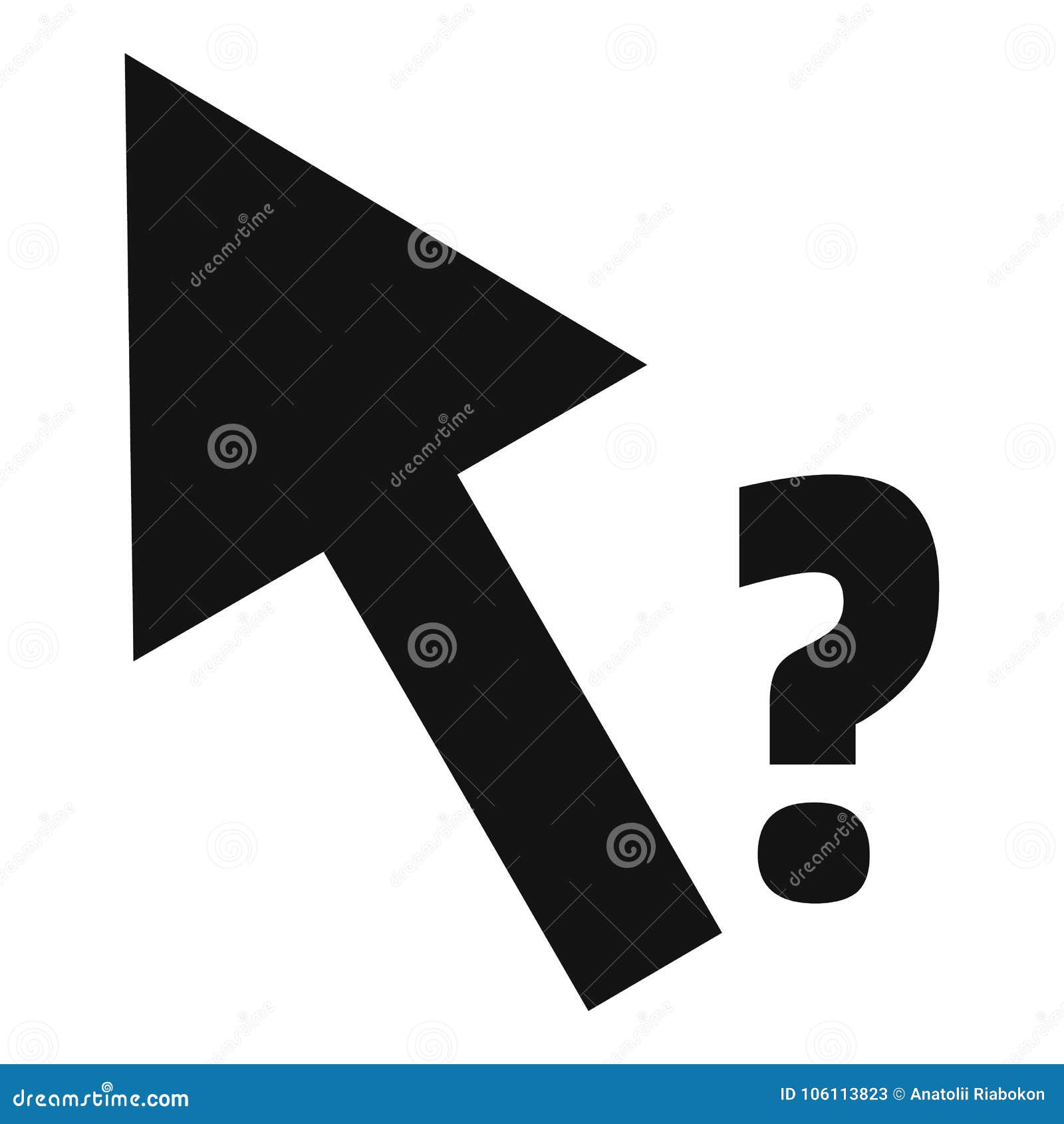 Cursor Question Icon, Simple Black Style Stock Vector - Illustration of ...