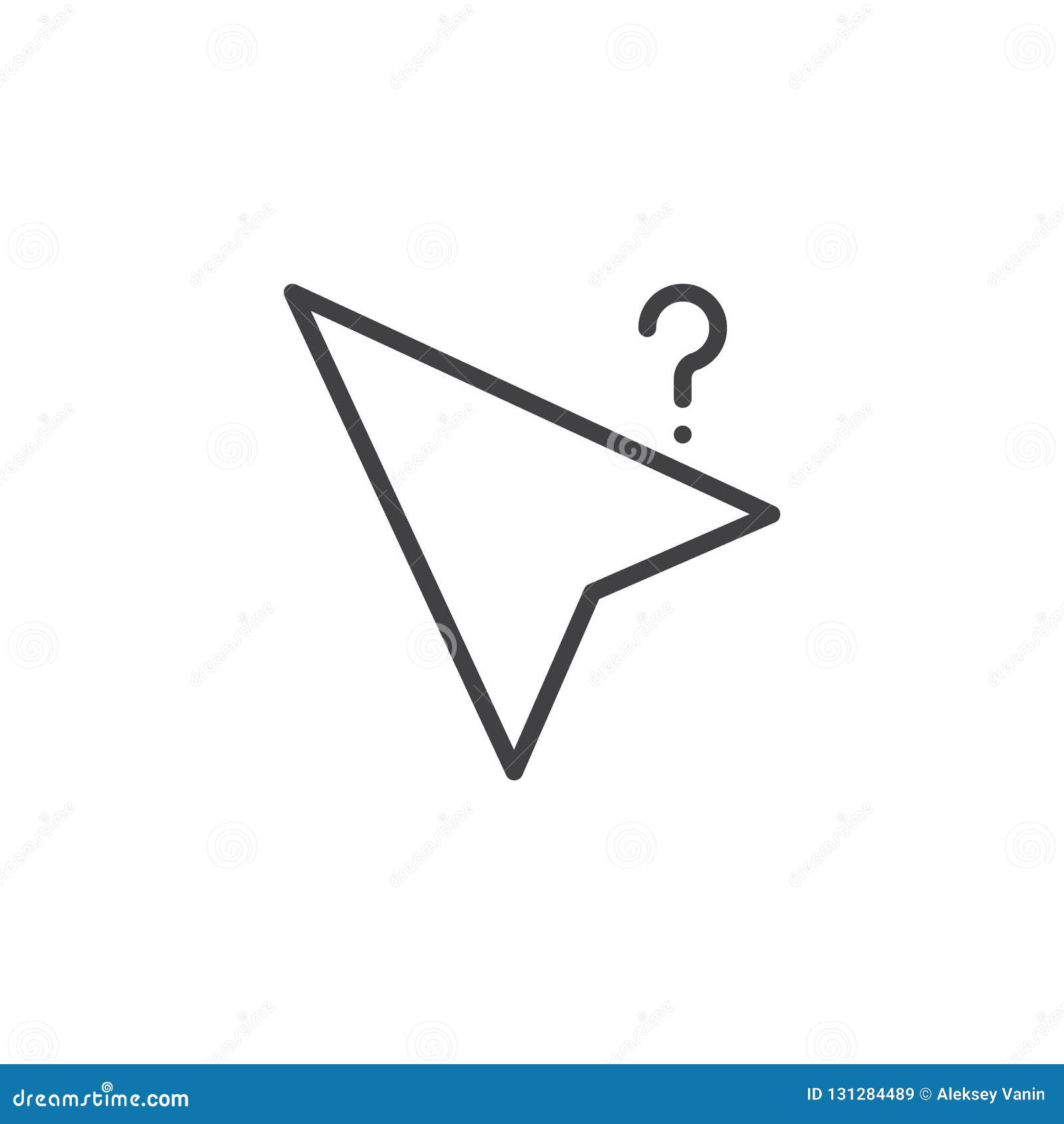 Cursor Question Mark Outline Icon Stock Vector - Illustration of line ...