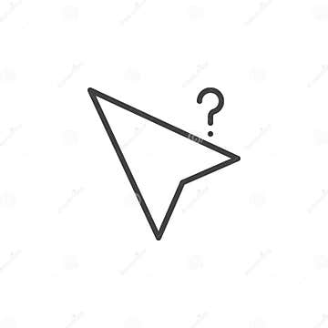Cursor Question Mark Outline Icon Stock Vector - Illustration of line ...