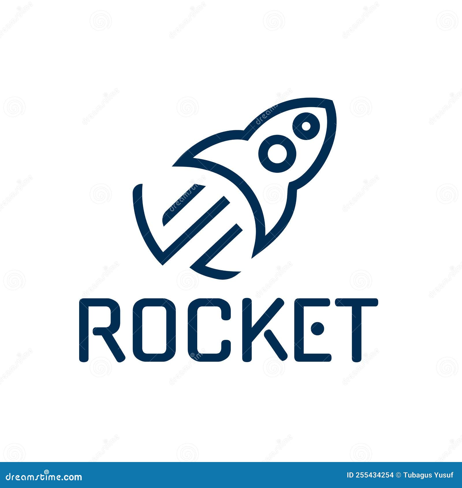 Cursor Rocket Launcher Line Logo Design Vector Stock Vector ...