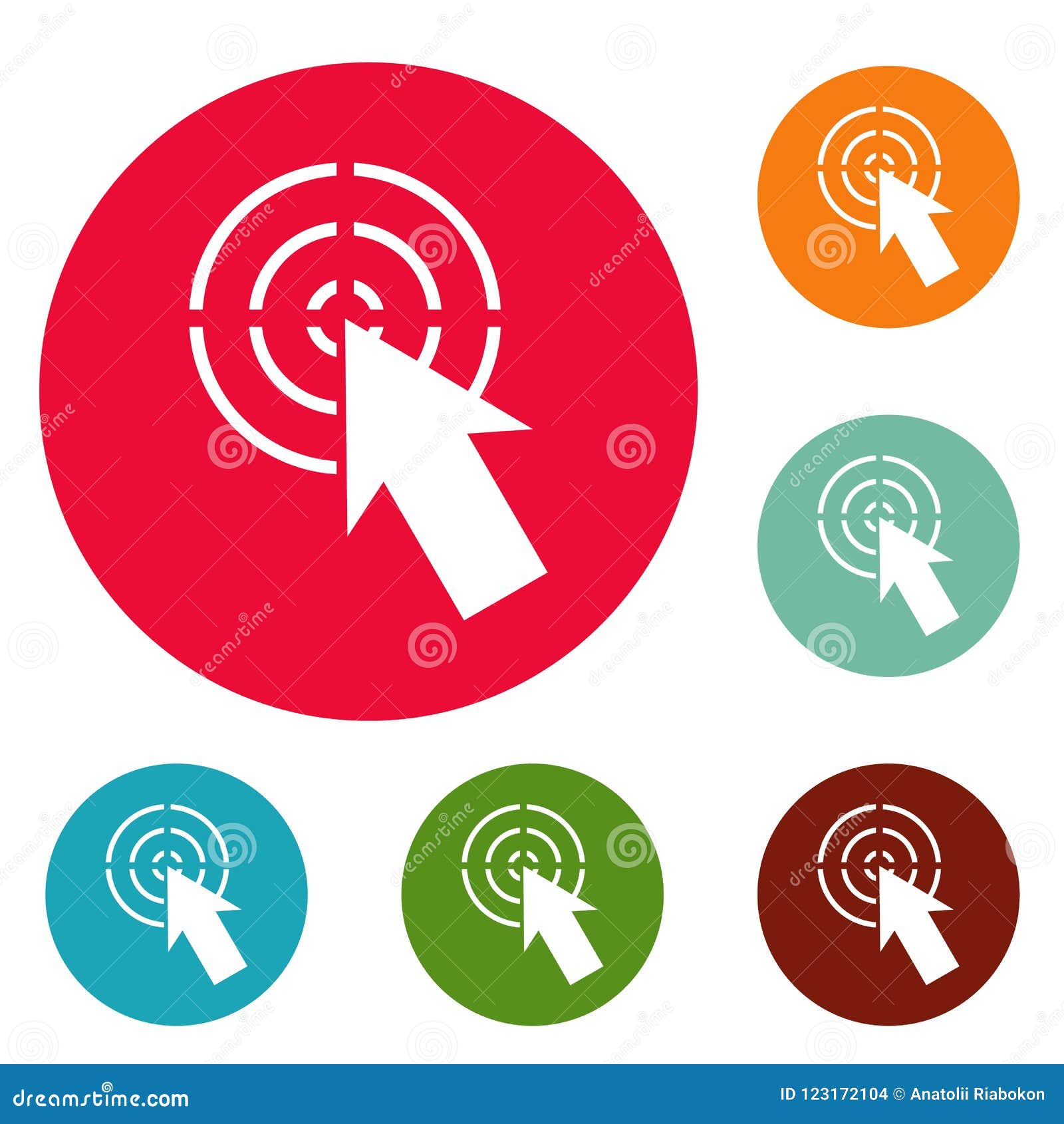Cursor Shape Icons Circle Set Stock Illustration - Illustration of ...