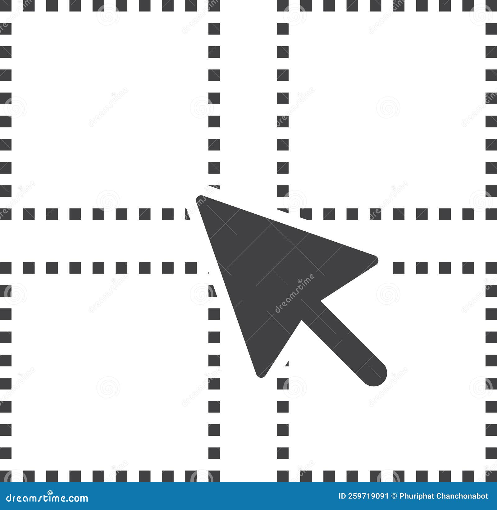 Cursor and Square Illustration in Minimal Style Stock Vector ...