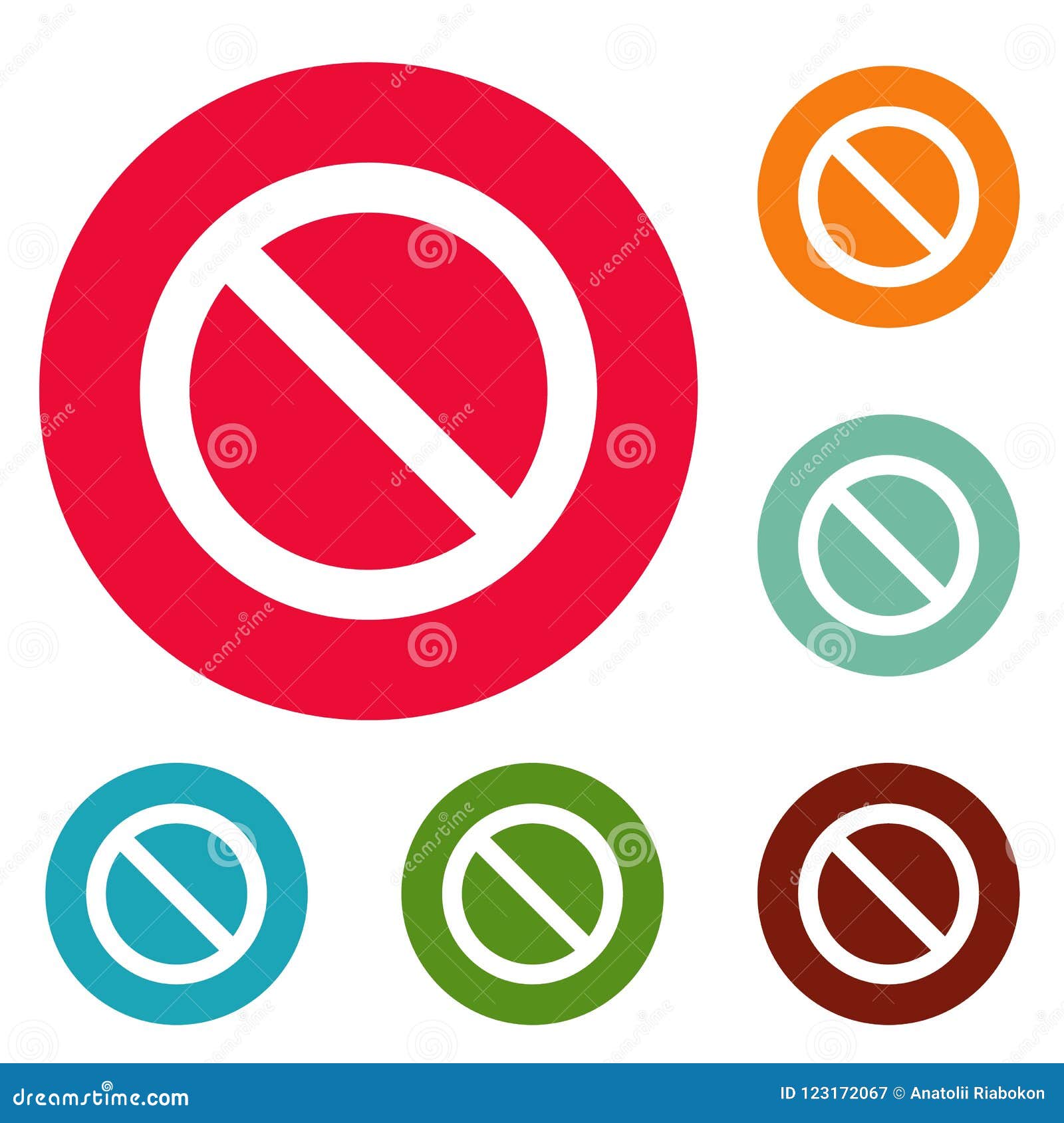 Cursor Stop Element Icons Circle Set Stock Illustration - Illustration ...