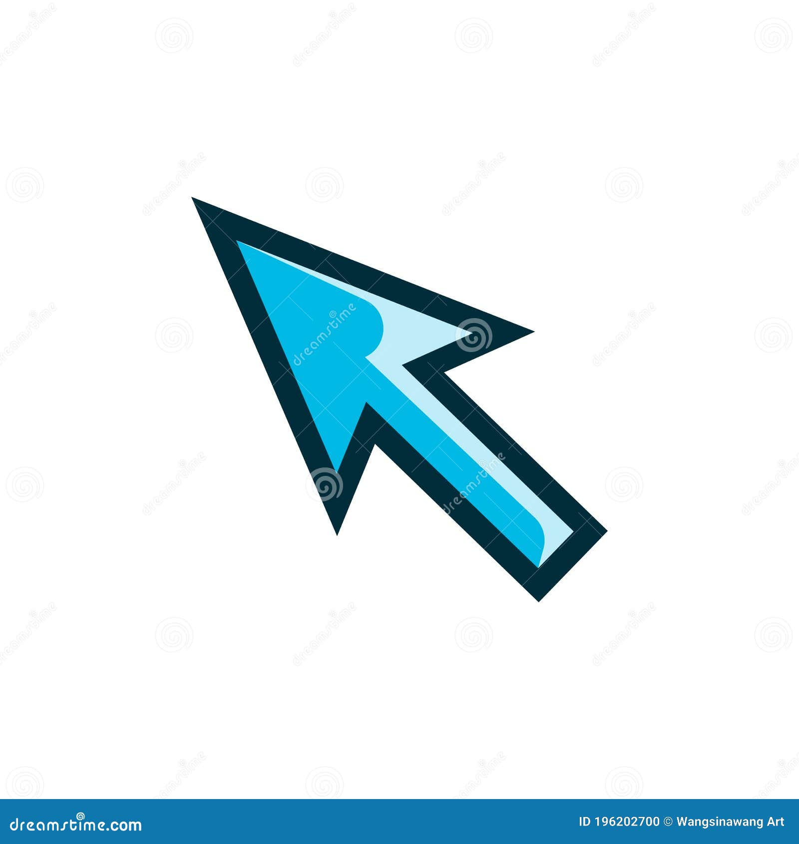 Cursor Symbol Blue Icon Vector Illustration Isolated on White ...