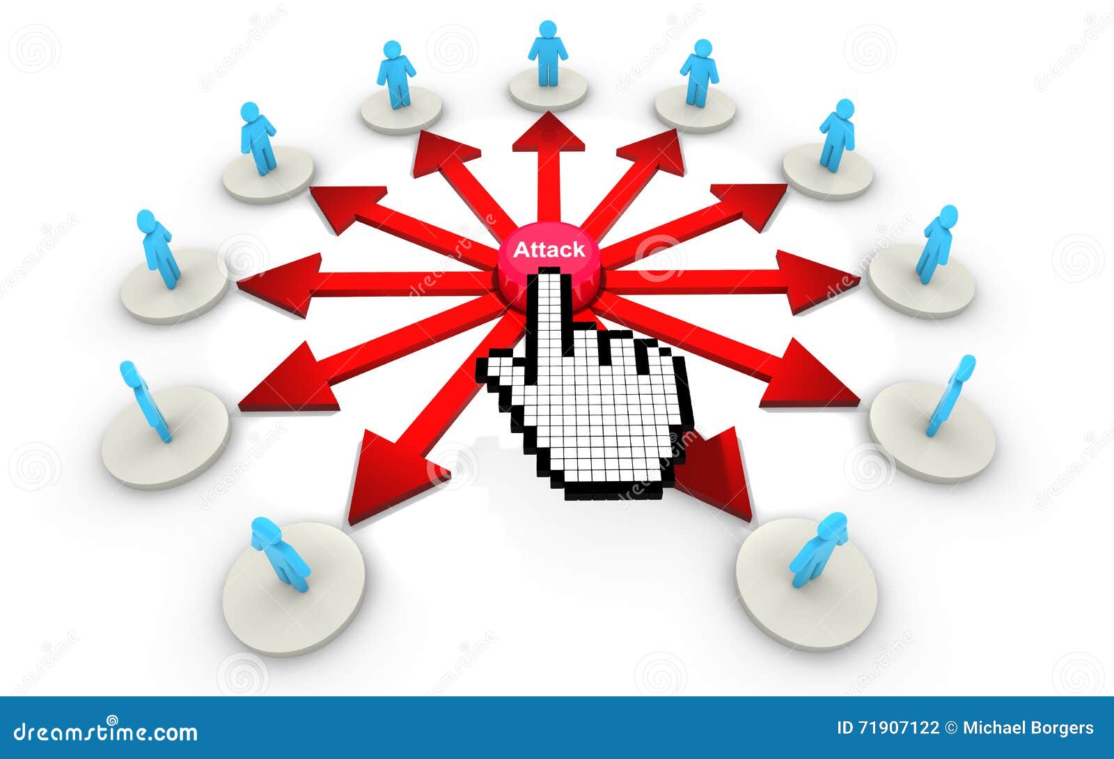 Cursor Symbol Hand Pixelated Clicks on Attack Button Stock Illustration ...