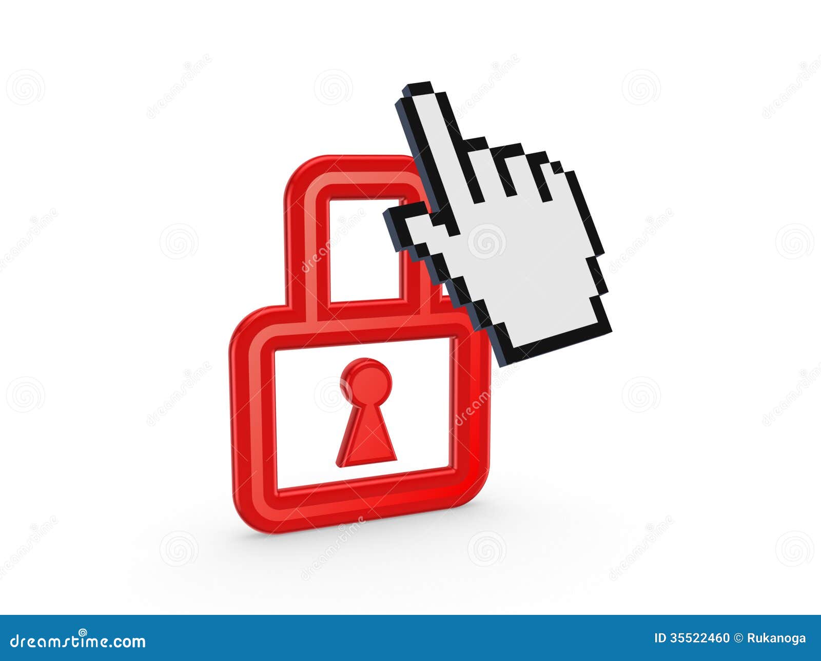 Cursor and symbol of lock. stock illustration. Illustration of access ...