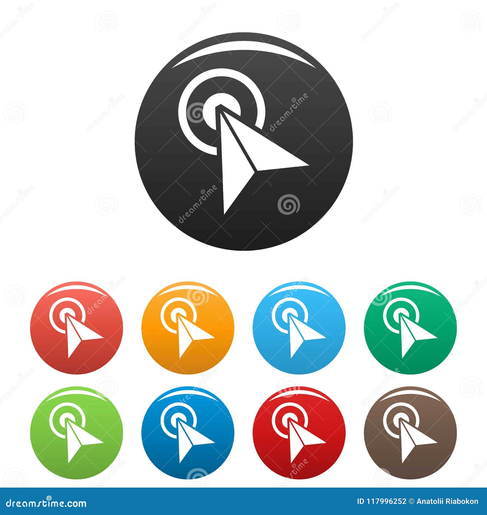 Cursor Technology Element Icons Set Color Vector Stock Vector ...