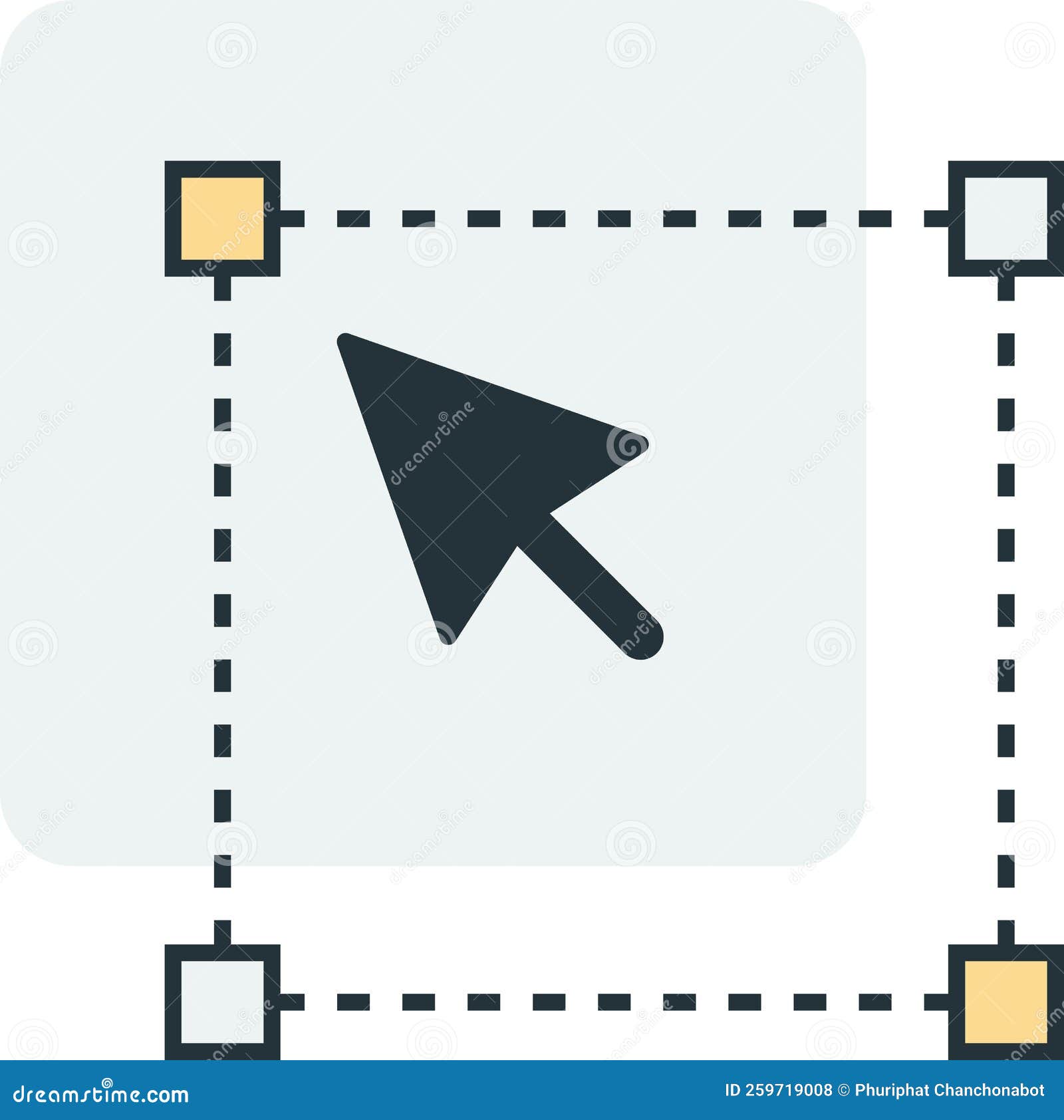 Cursor and Text Boxes Illustration in Minimal Style Stock Vector ...