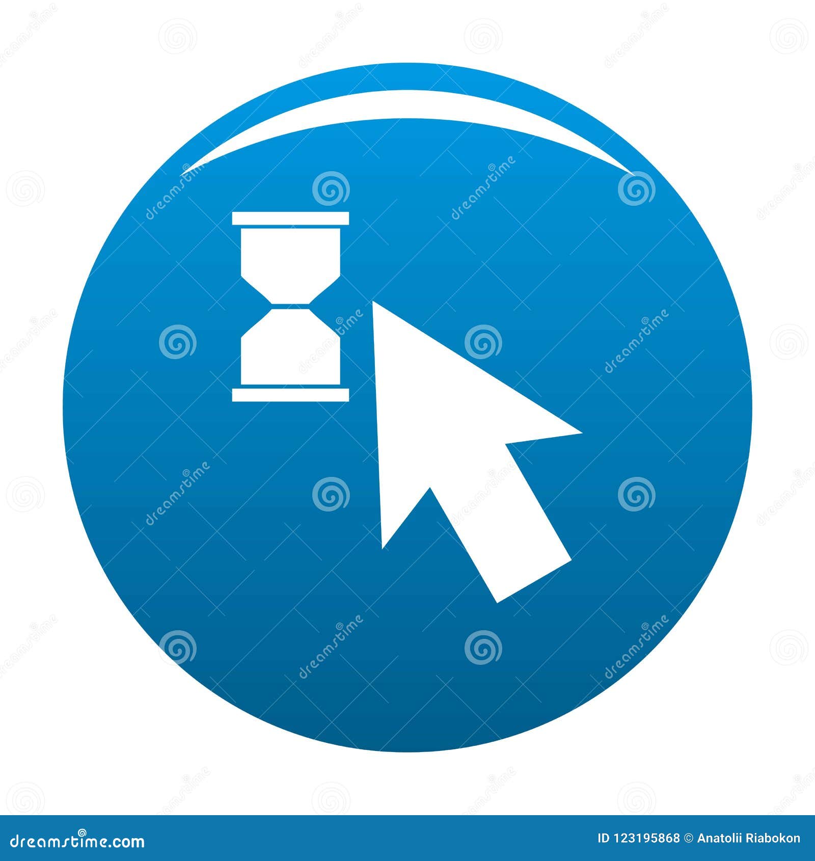 Cursor wait icon blue stock illustration. Illustration of selection ...