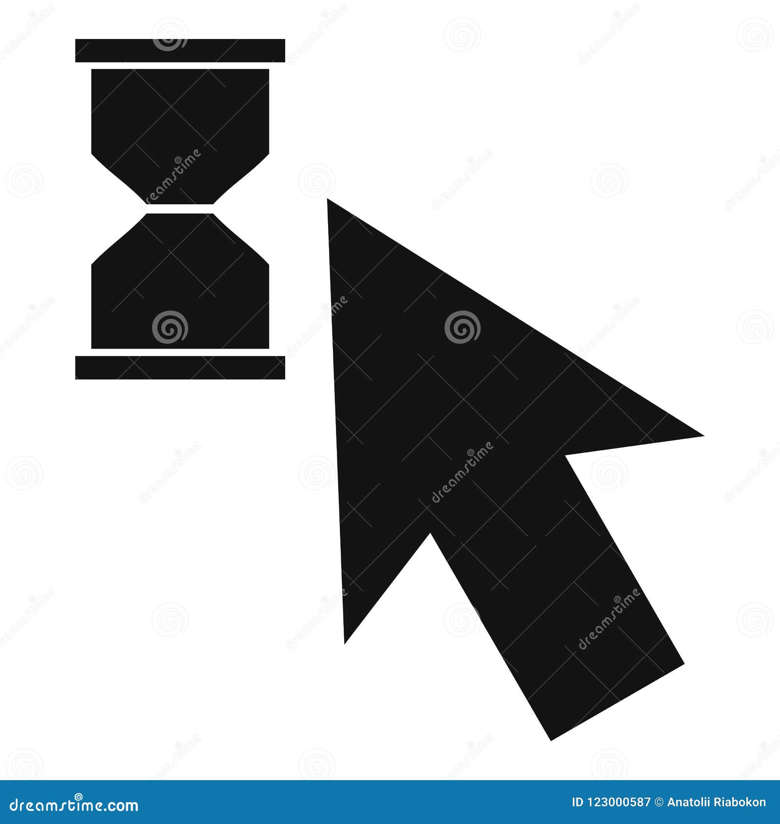 Cursor Wait Icon, Simple Black Style Stock Illustration - Illustration ...